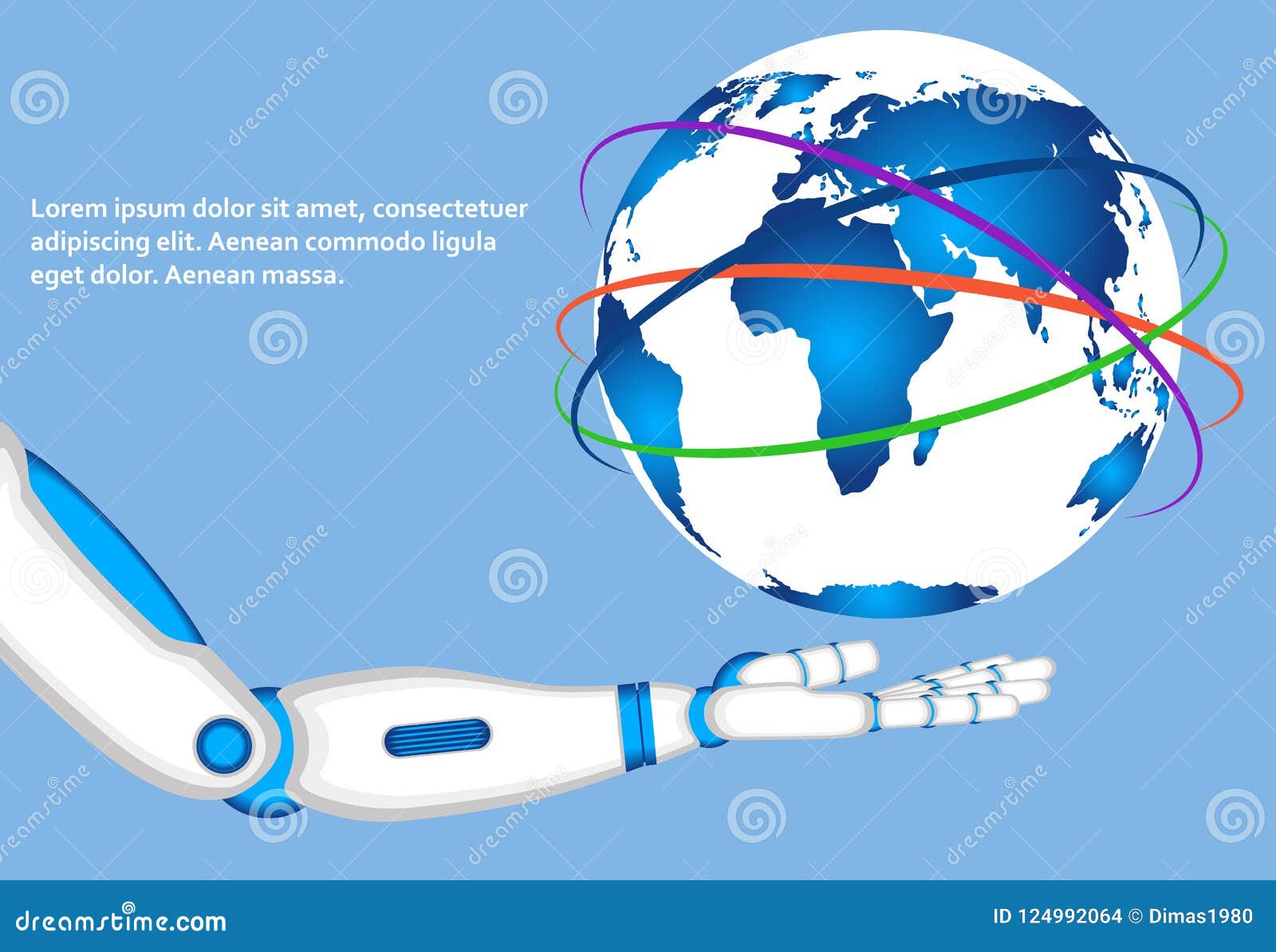 Robot Hand Holding World Globe Stock Vector - Illustration of business ...