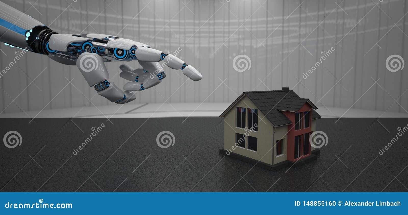 Robot Hand House stock illustration. Illustration of engineering ...