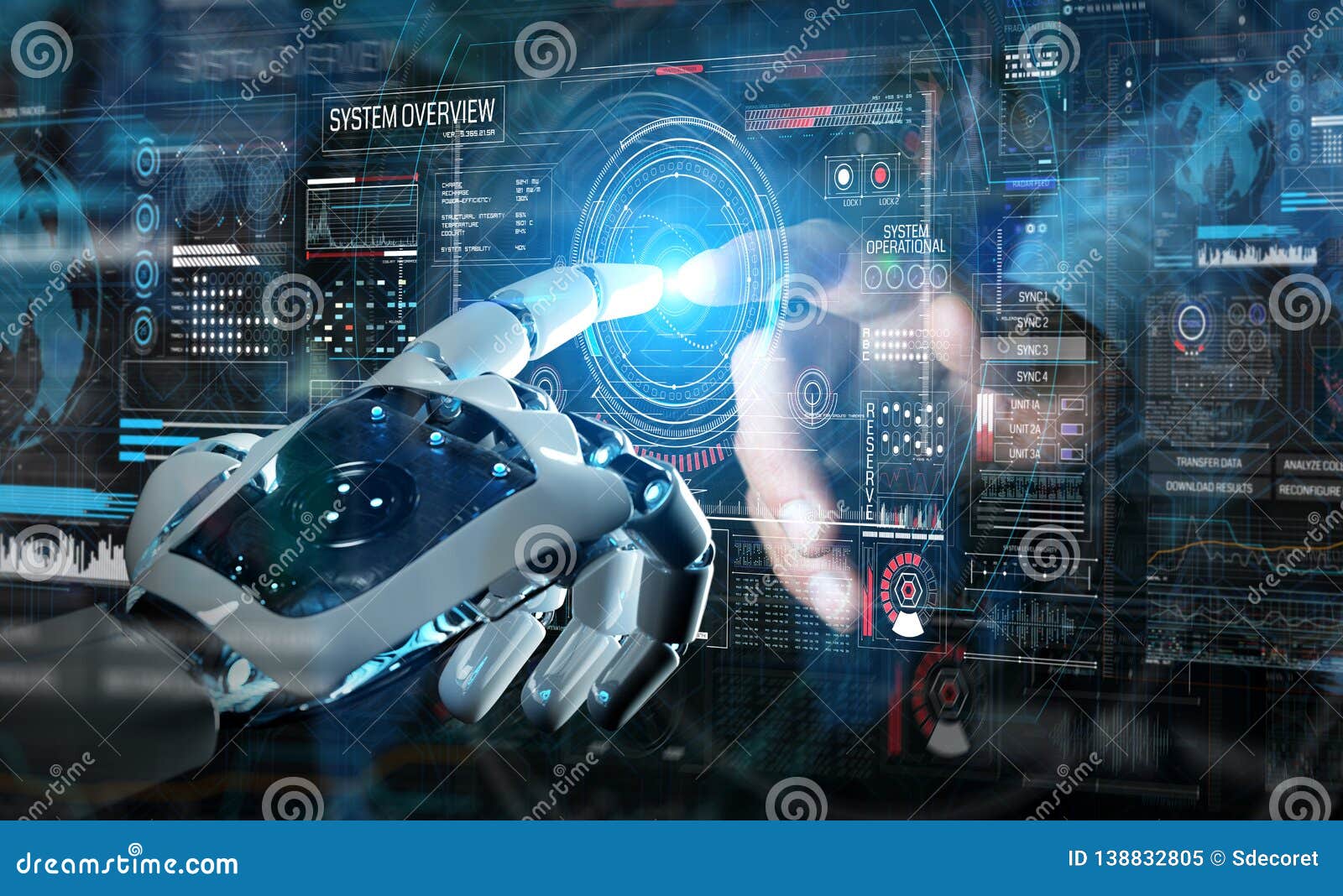 Robot Hand and Human Hand Touching Digital Graph Interface 3D Rendering ... Robot Hand and Human Hand Touching Digital Graph Interface 3D Rendering ...