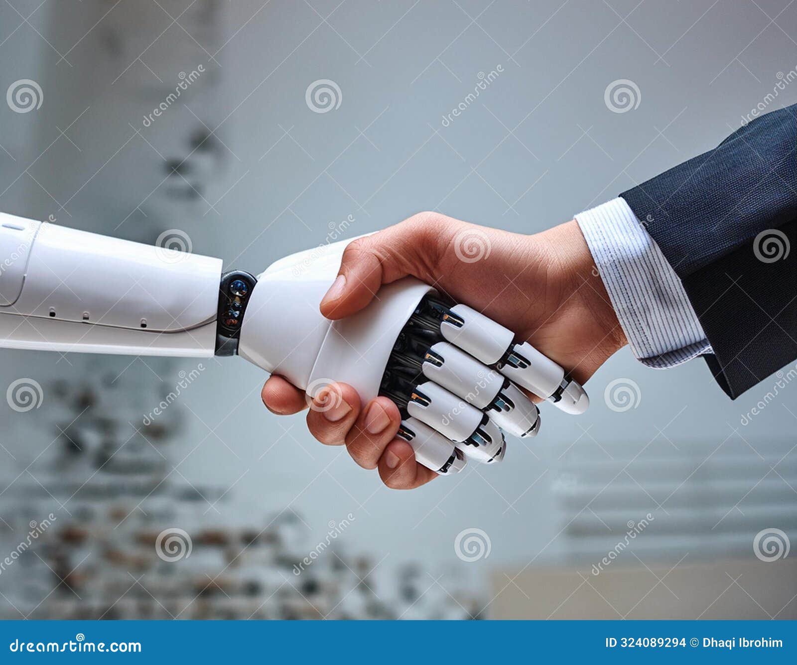 Robot Hand and Human Hand Shake Hands Stock Photo - Image of hands ...