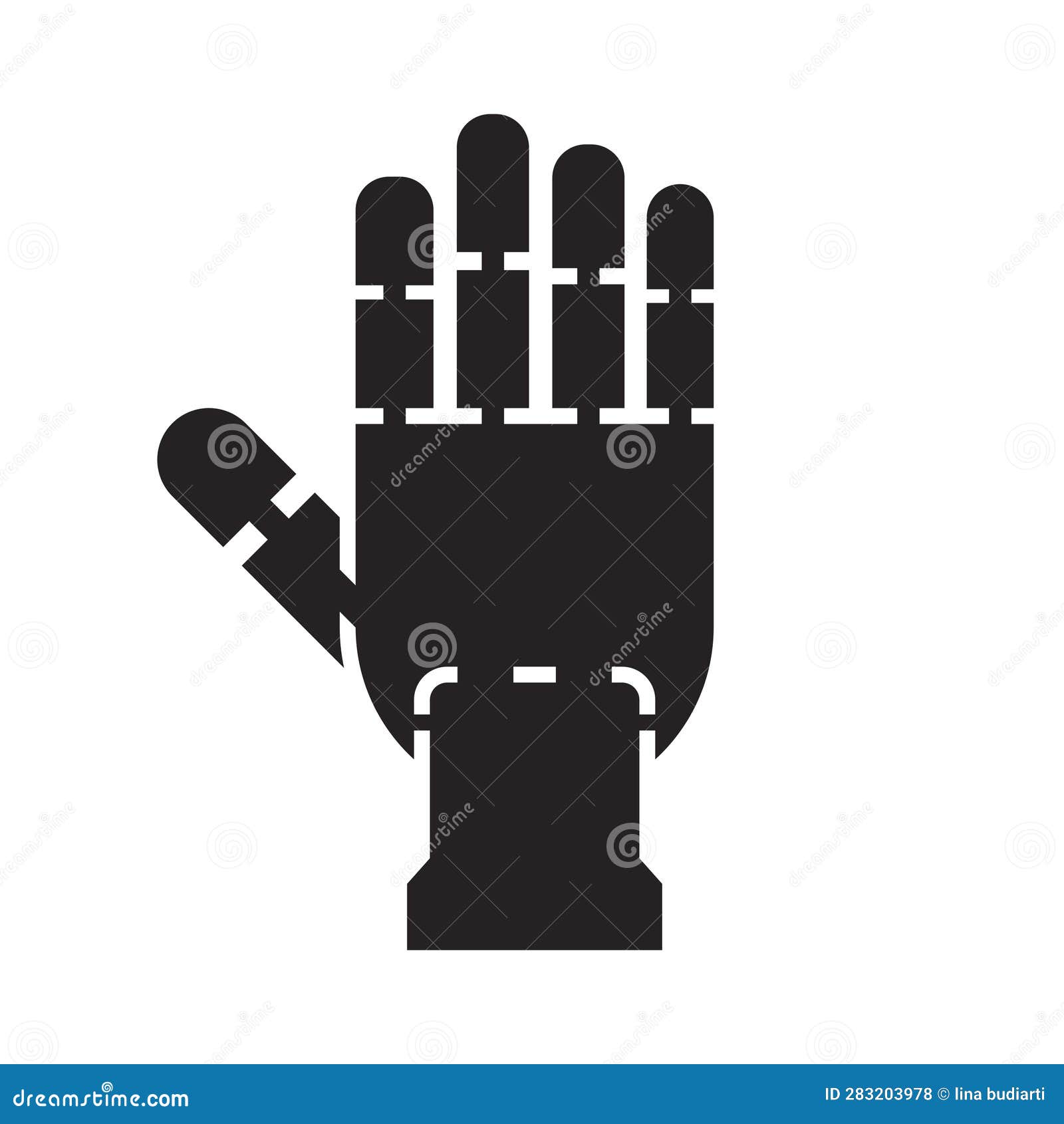 Robot hand icon stock vector. Illustration of technical - 283203978