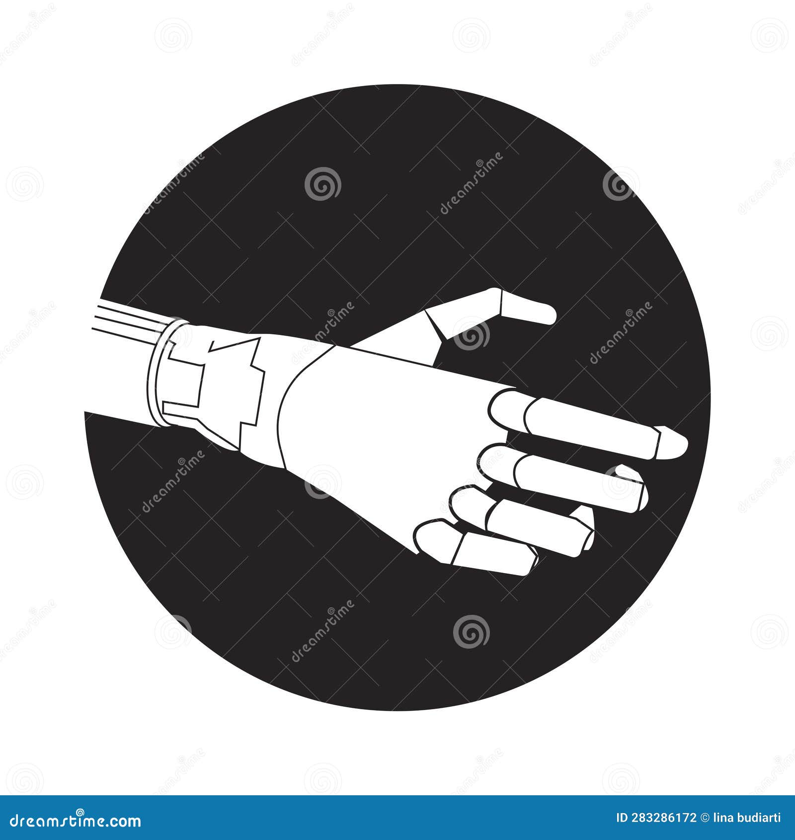 Robot hand icon stock vector. Illustration of cyber - 283286172