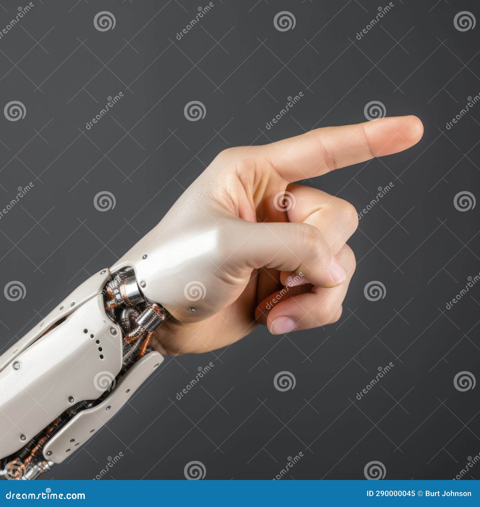 Robot Hand with Index Finger Pointing Stock Illustration - Illustration ...