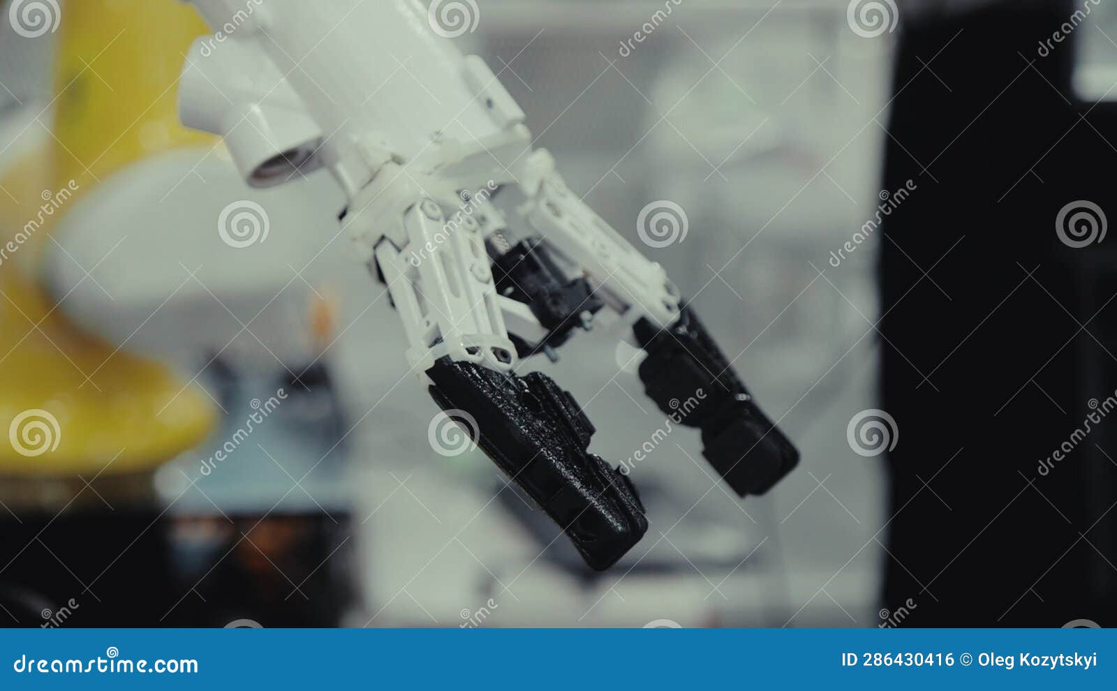 Robot Hand in the Laboratory. Remote Control Robotic Machine Arm Stock ...