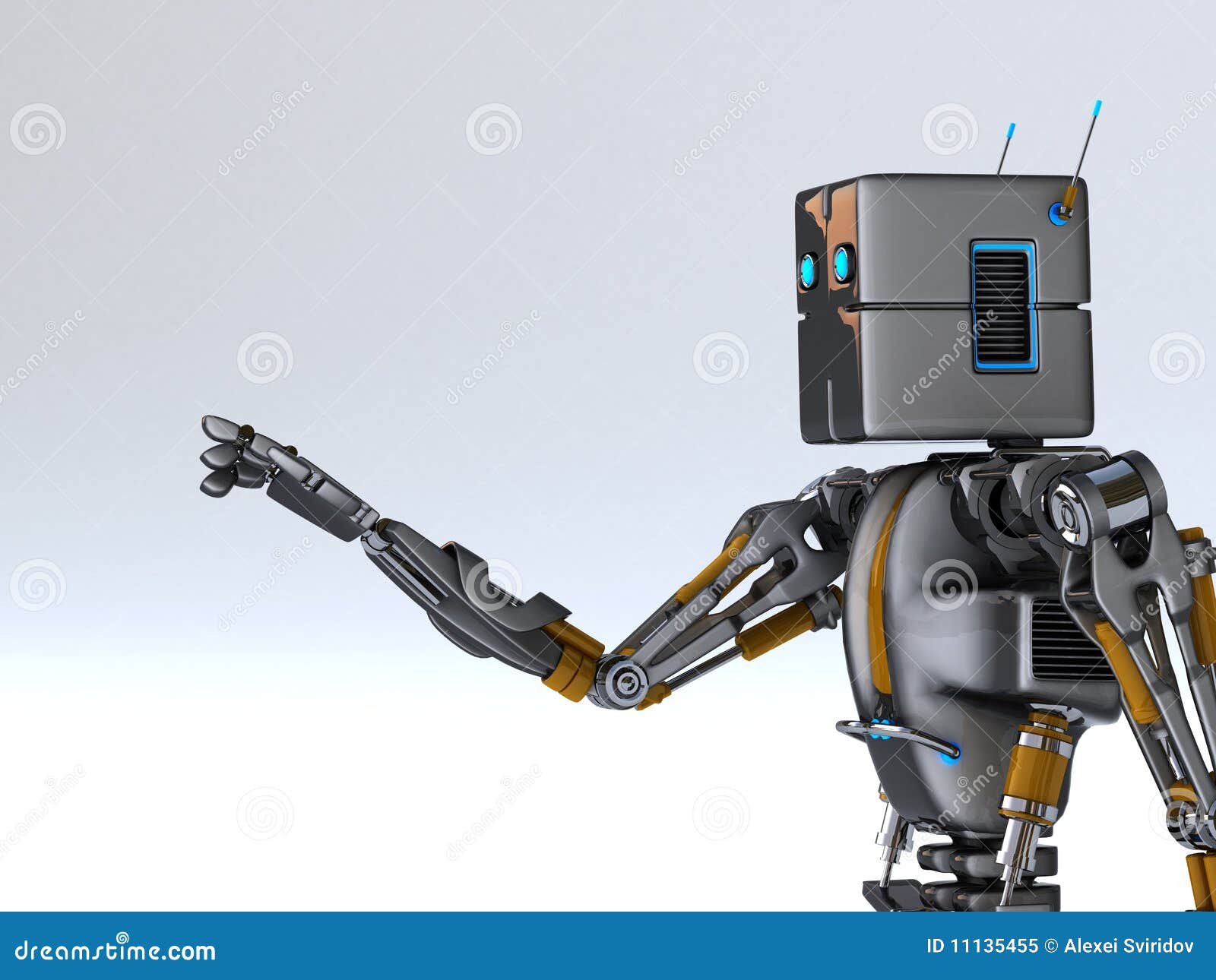 Robot hand left stock illustration. Illustration of model - 11135455