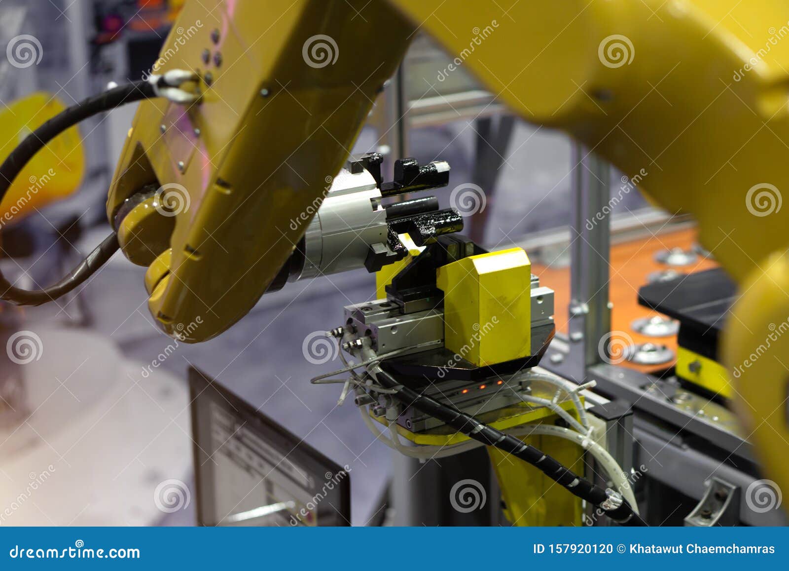 Robot Hand Machine in Industrial that is Working Stock Photo - Image of ...