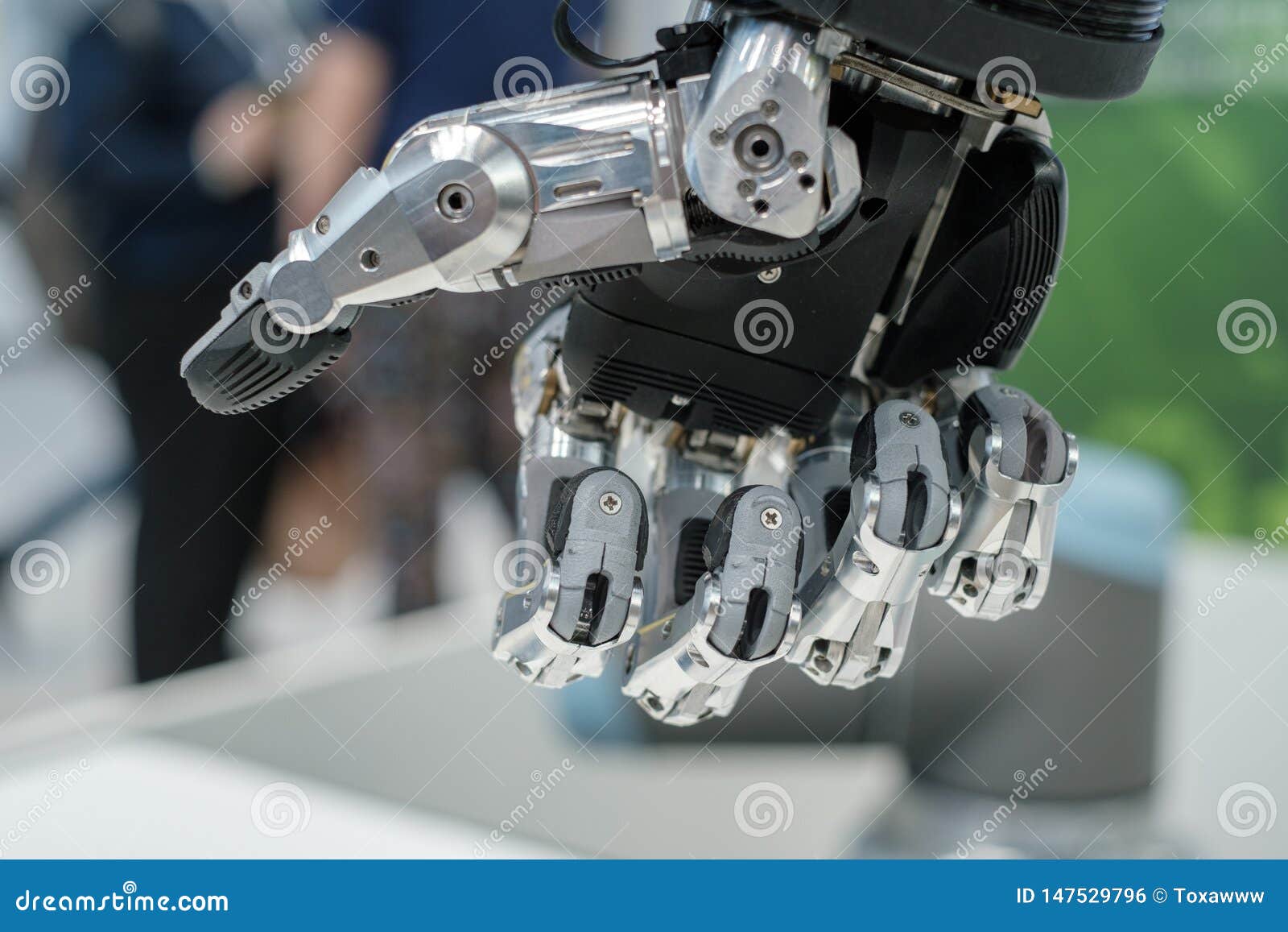 Robot hand macro close up stock photo. Image of production - 147529796