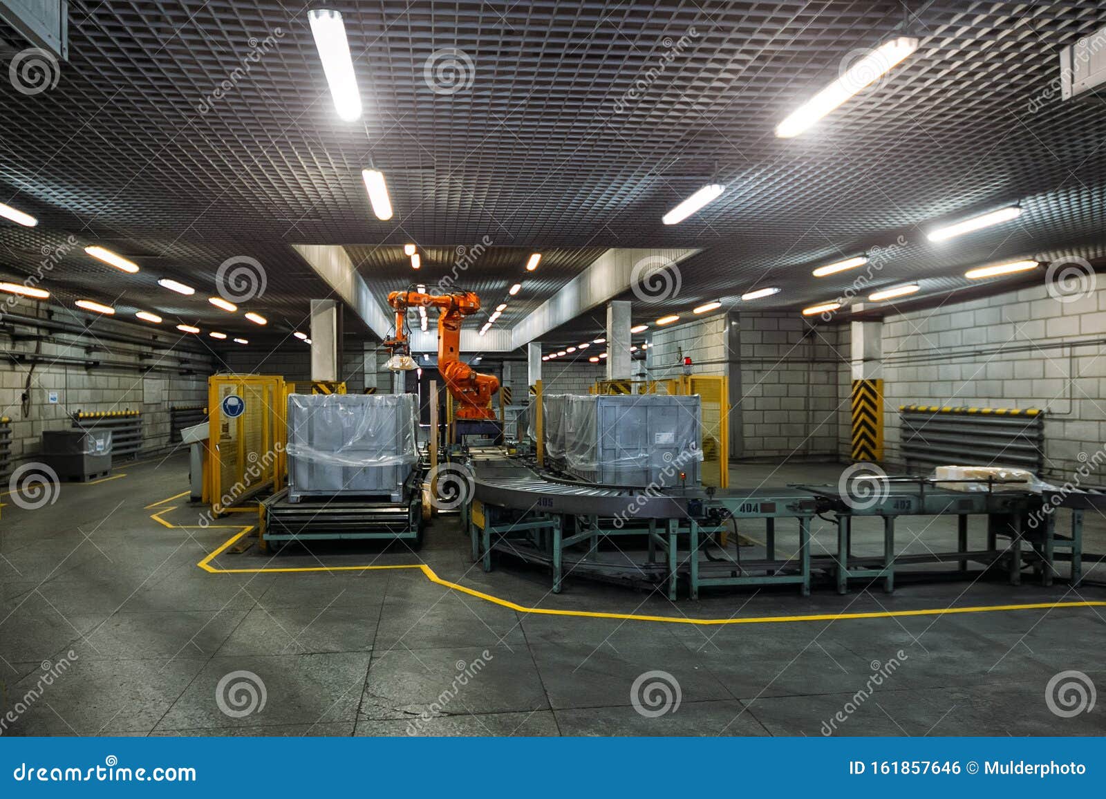 Robot Hand Manipulator Packaging Factory Products from Conveyor into ...