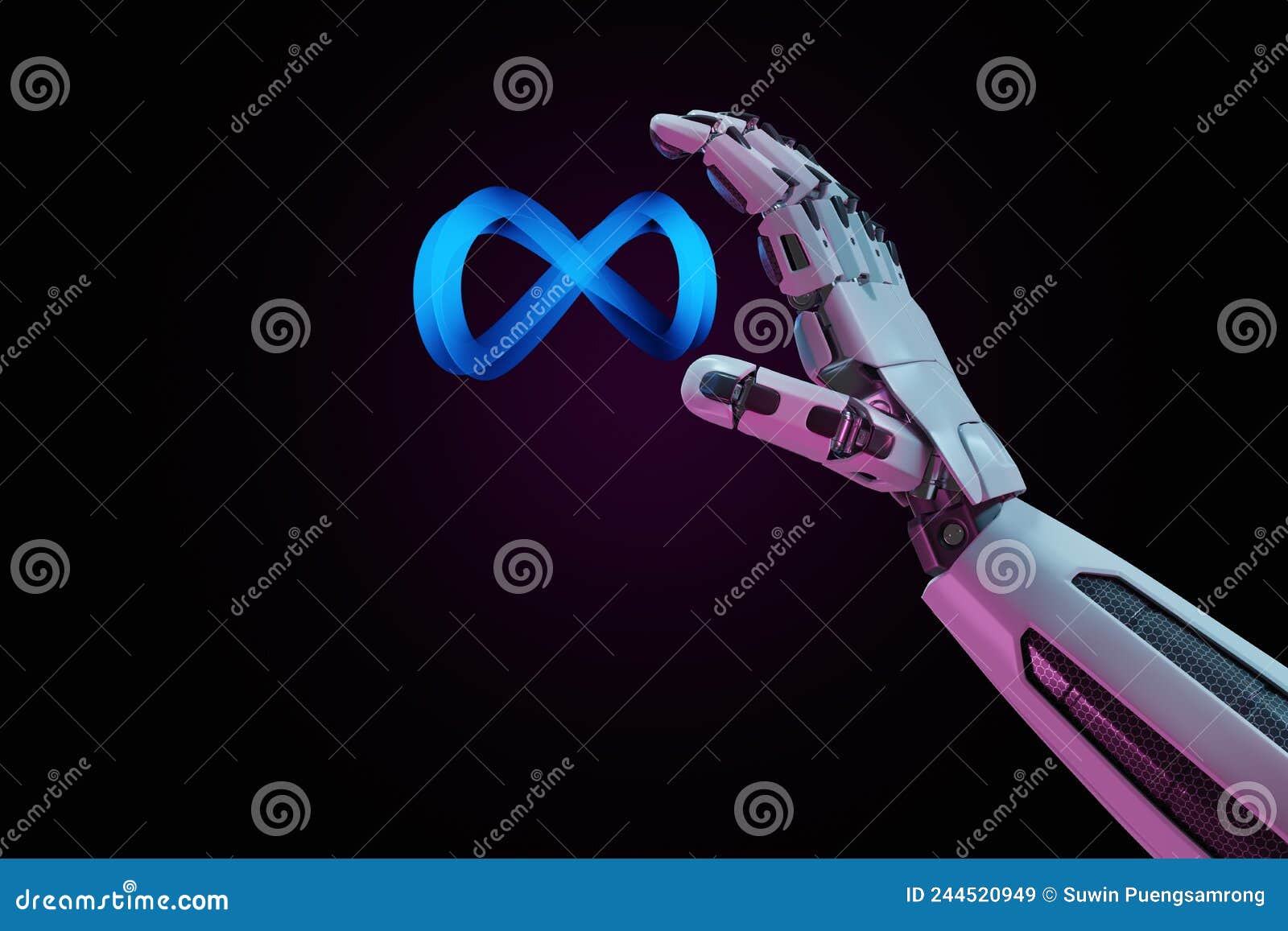 Robot Hand with Metaverse Technology Concept. 3d Render Stock ...