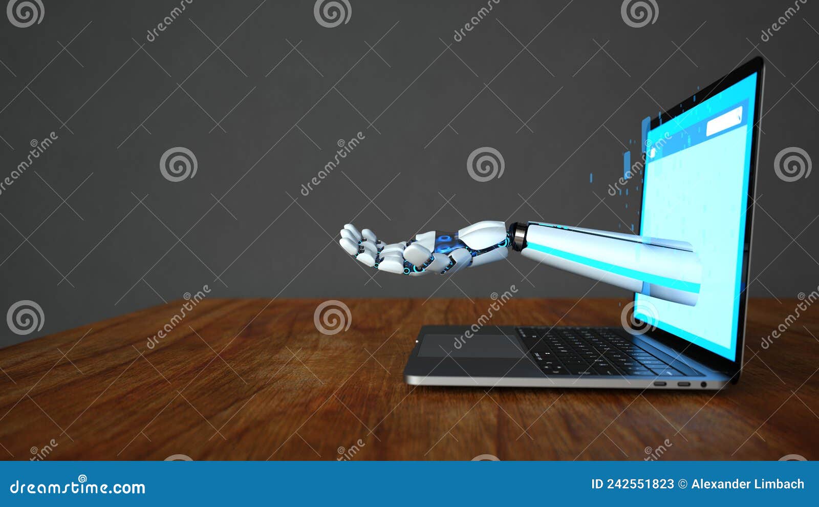 Robot Hand Notebook stock illustration. Illustration of science - 242551823