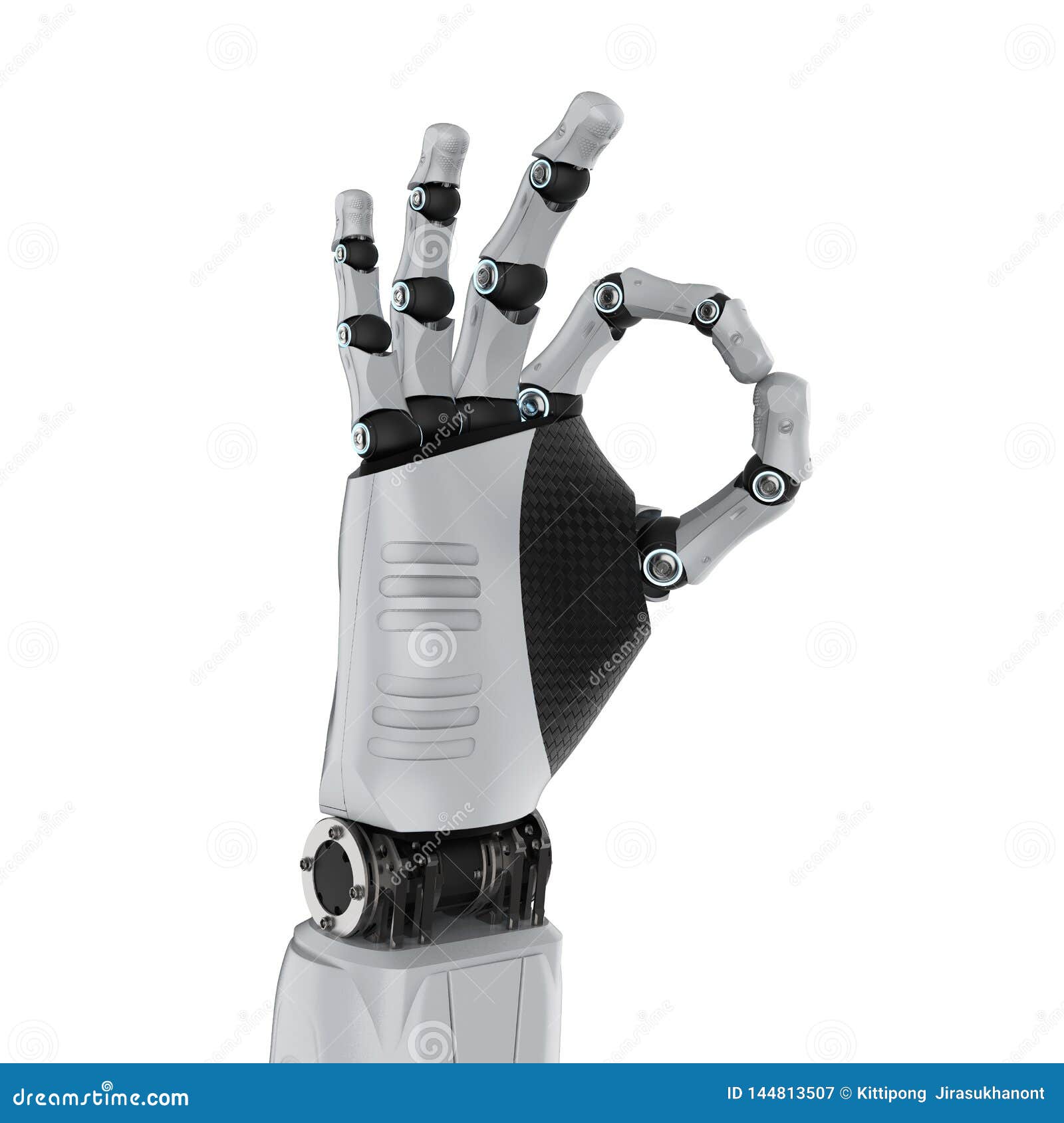 Robot hand ok stock illustration. Illustration of approve - 144813507