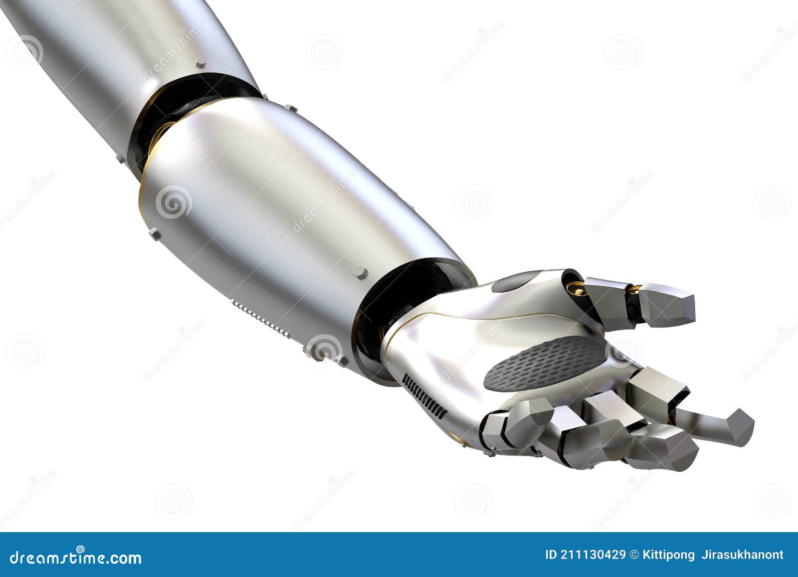 Robot Hand Open Isolated on White Stock Illustration - Illustration of ...