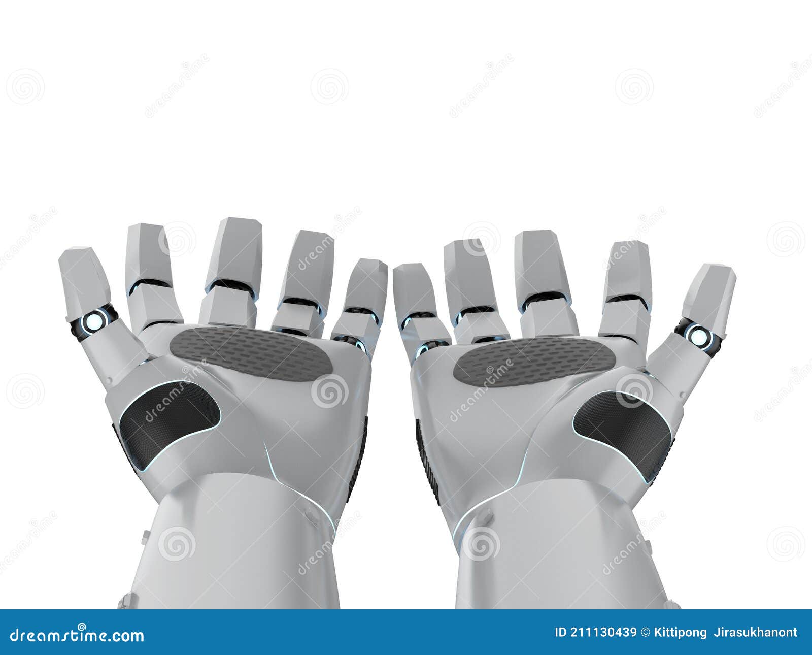 Robot Hand Open Isolated on White Stock Illustration - Illustration of ...