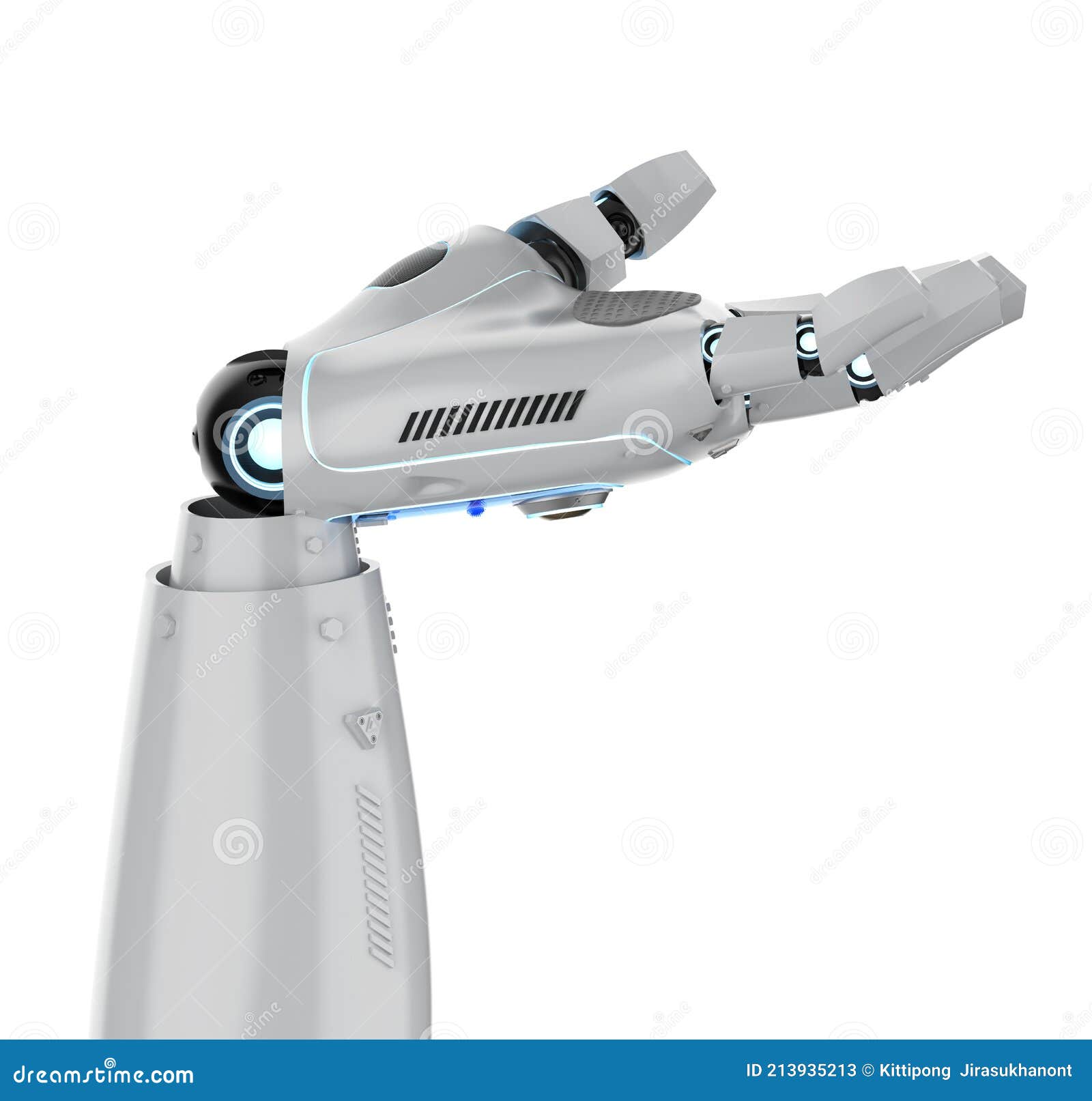 Robot Hand Open Isolated on White Stock Illustration - Illustration of ...