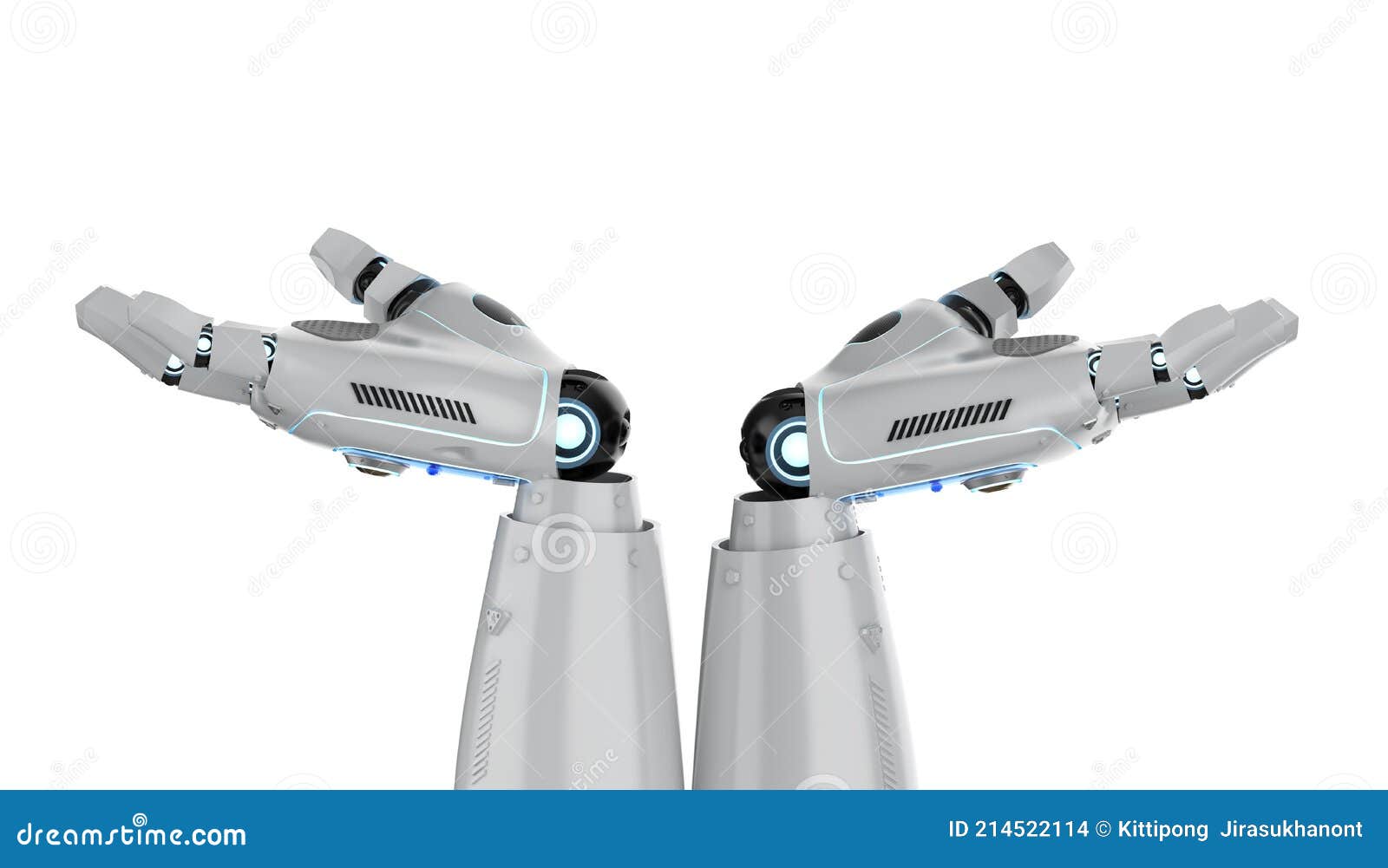 Robot Hand Open Isolated on White Stock Illustration - Illustration of ...