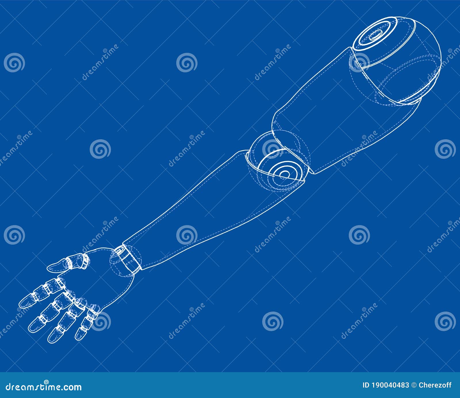 Robot Hand Outline. 3D Illustration Stock Image - Image of industry ...