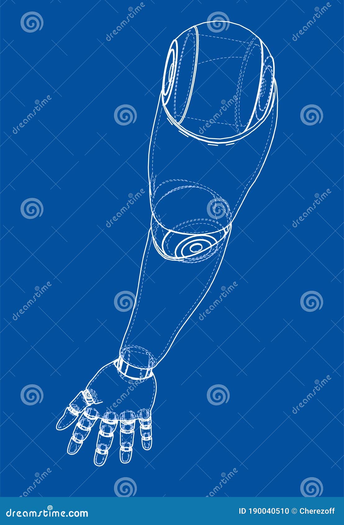 Robot Hand Outline. 3D Illustration Stock Illustration - Illustration ...