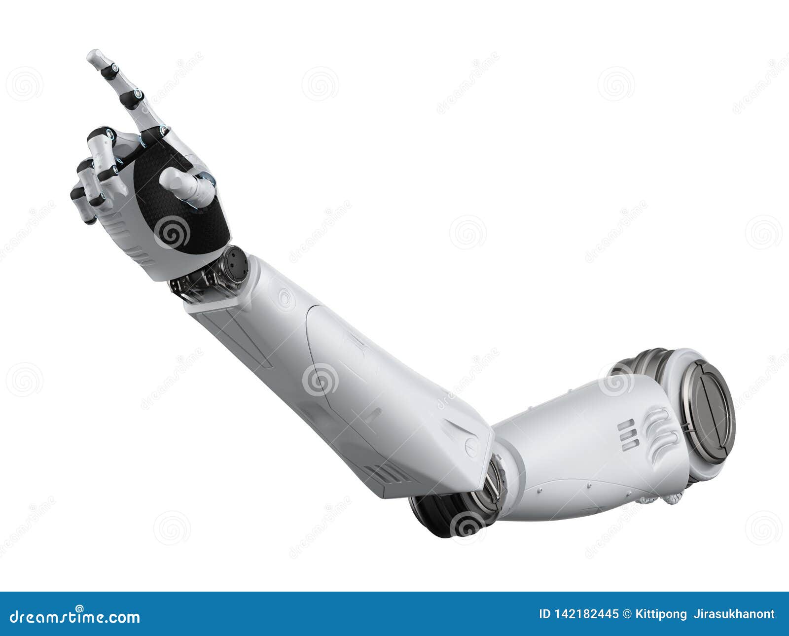 Robot hand point stock illustration. Illustration of automatic - 142182445