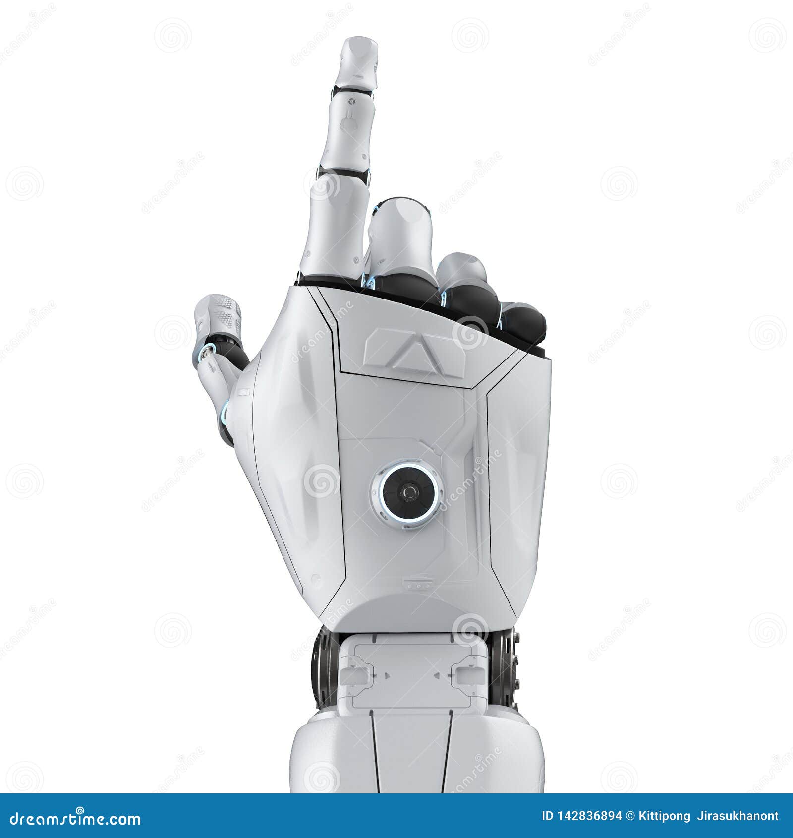 Robot hand point stock illustration. Illustration of automatic - 142836894