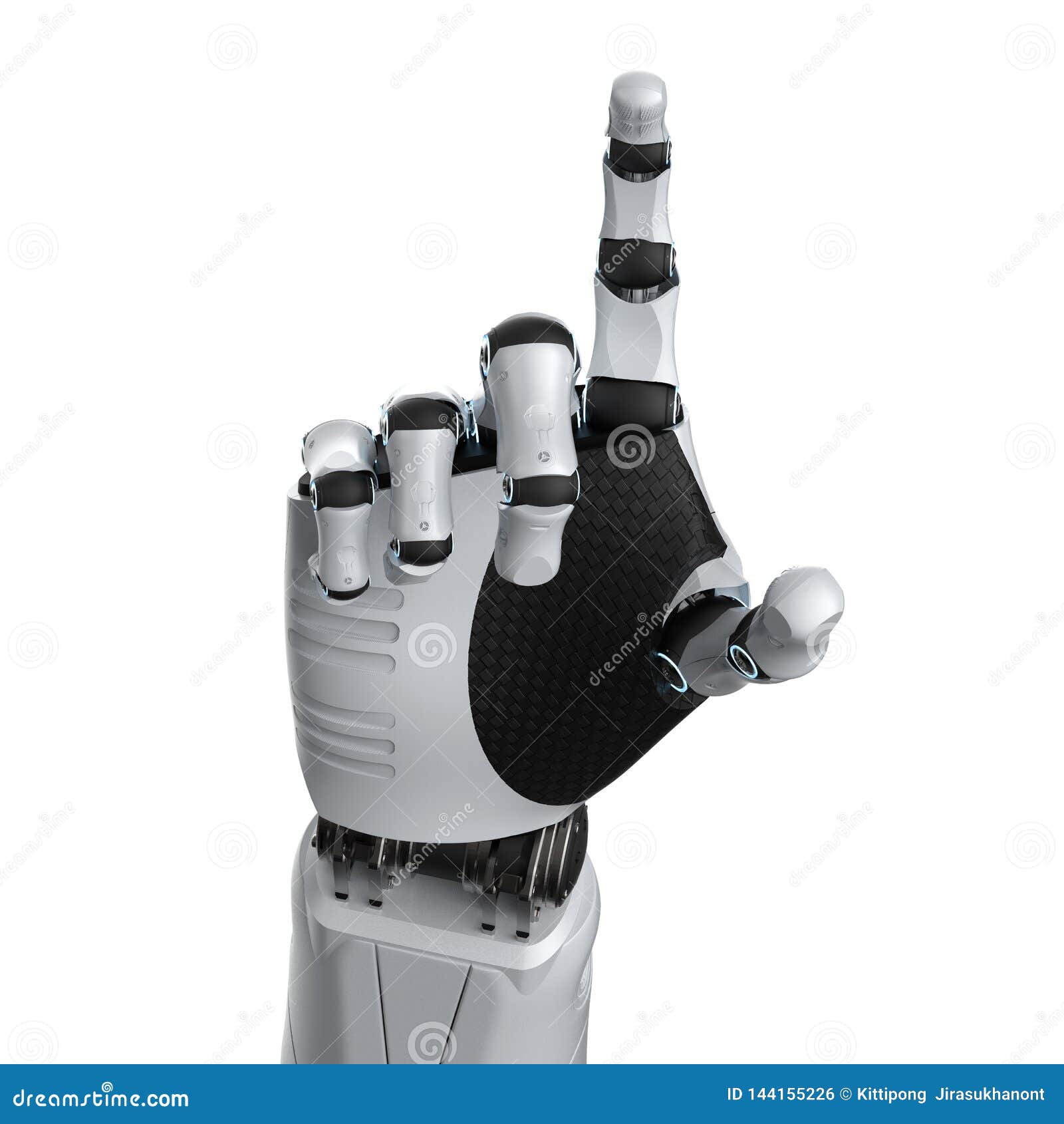 Robot hand point stock illustration. Illustration of computer - 144155226