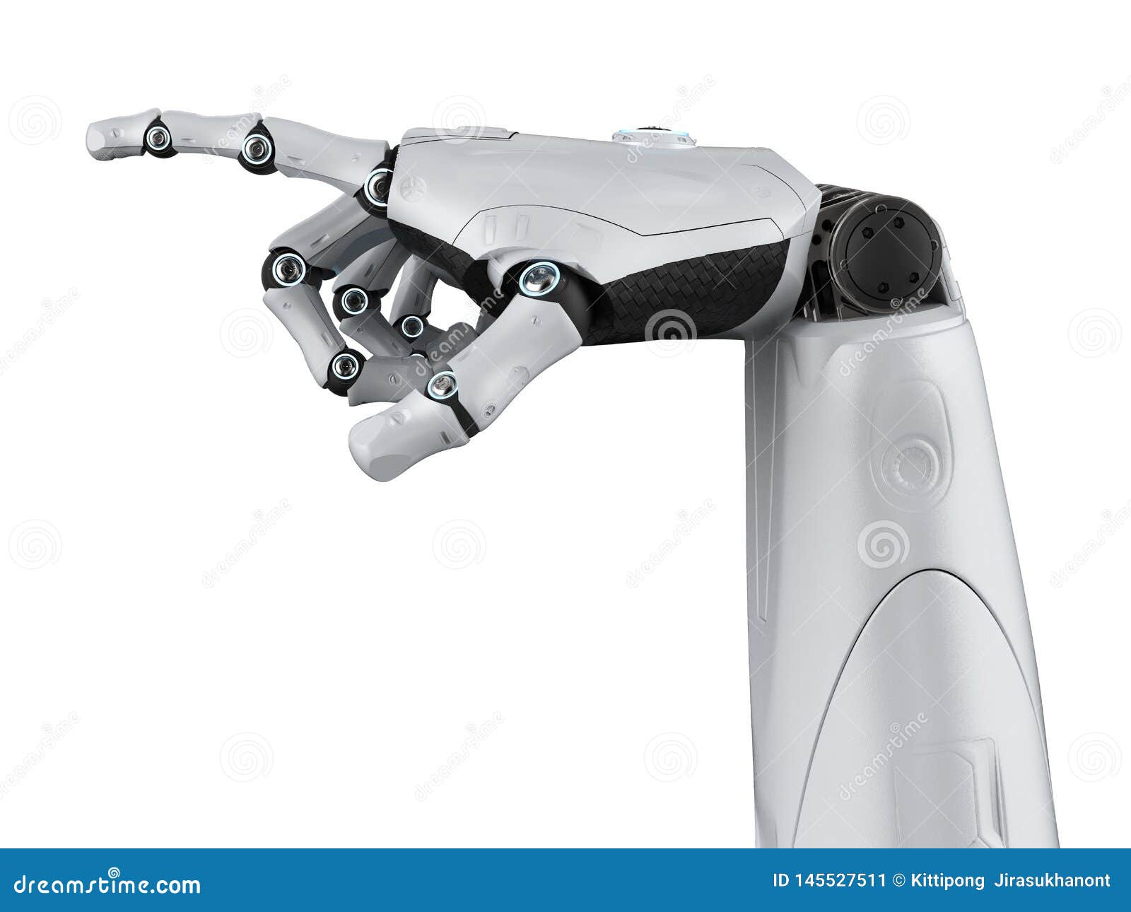 Robot hand point stock illustration. Illustration of automation - 145527511
