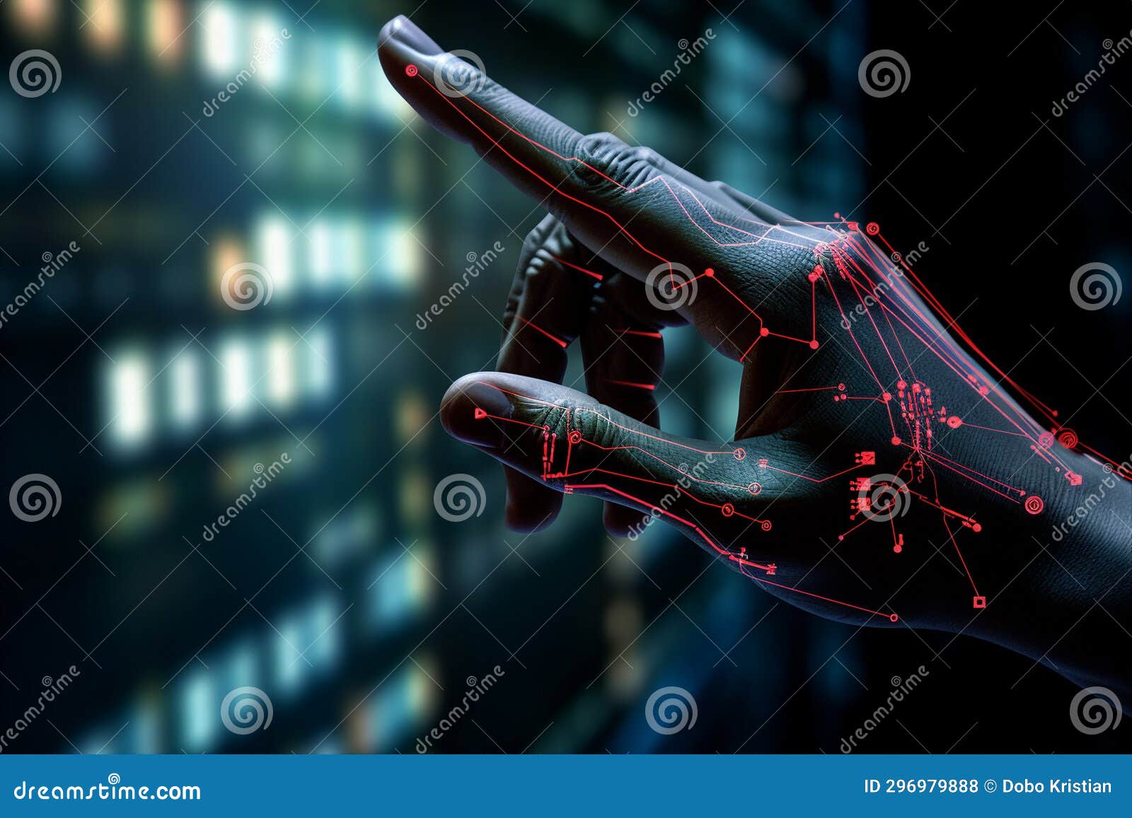 Robot Hand Point To Trade Chart Stock Illustration - Illustration of ...