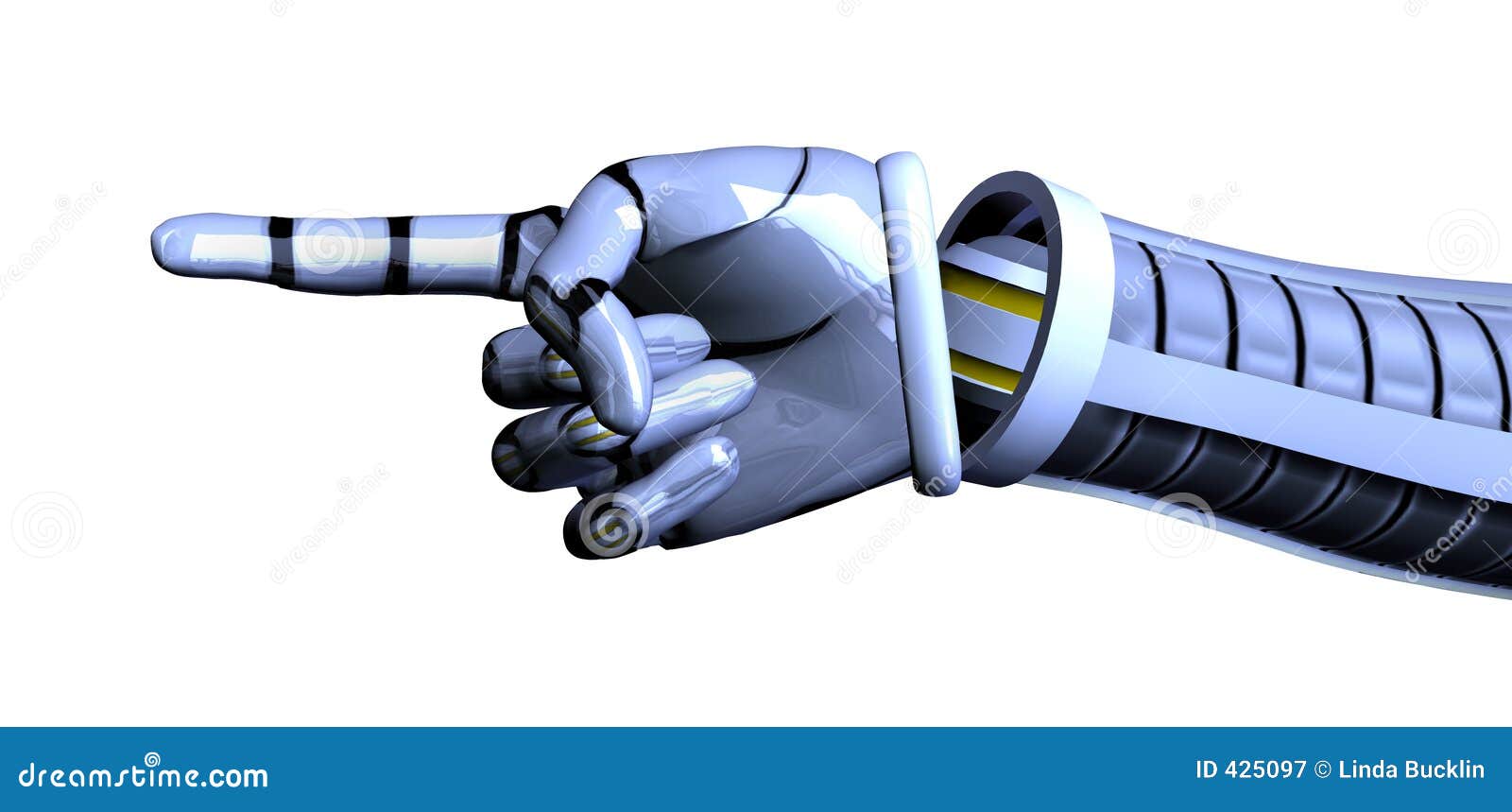Robot Hand Pointing - Includes Clipping Path Stock Illustration ...