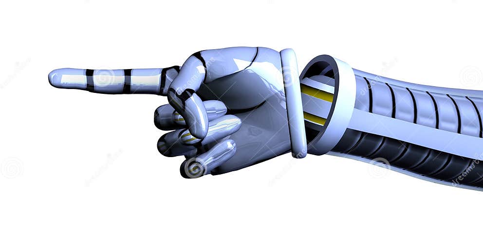 Robot Hand Pointing - Includes Clipping Path Stock Illustration ...