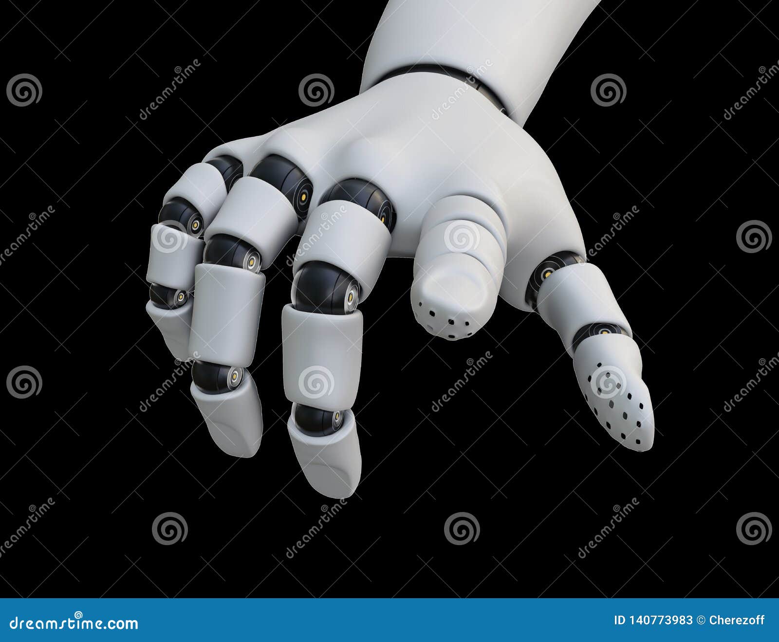Robot Hand Pointing Index Finger, Isolated Stock Illustration ...