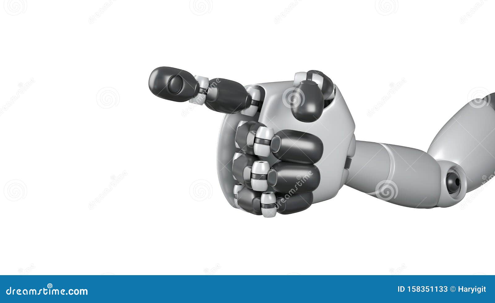 Robot Hand Pointing with Index Finger. 3D Rendering. Stock Illustration ...