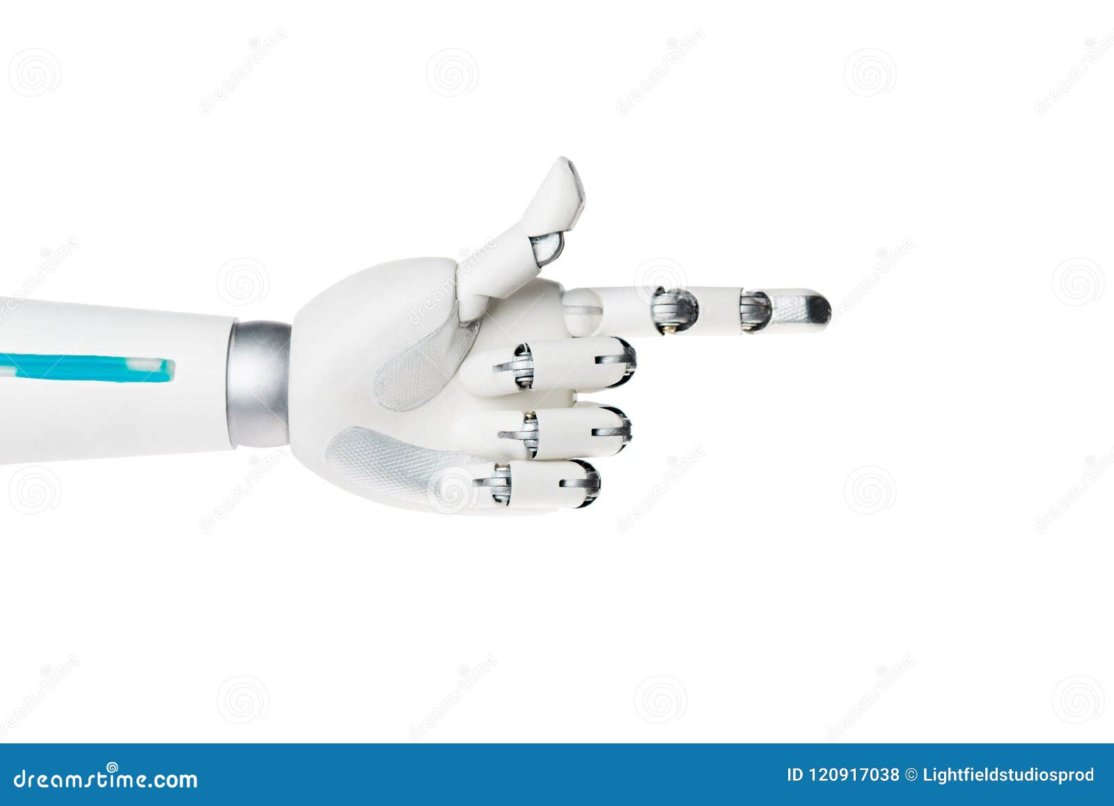 Robot Hand Pointing on Something Stock Illustration - Illustration of ...