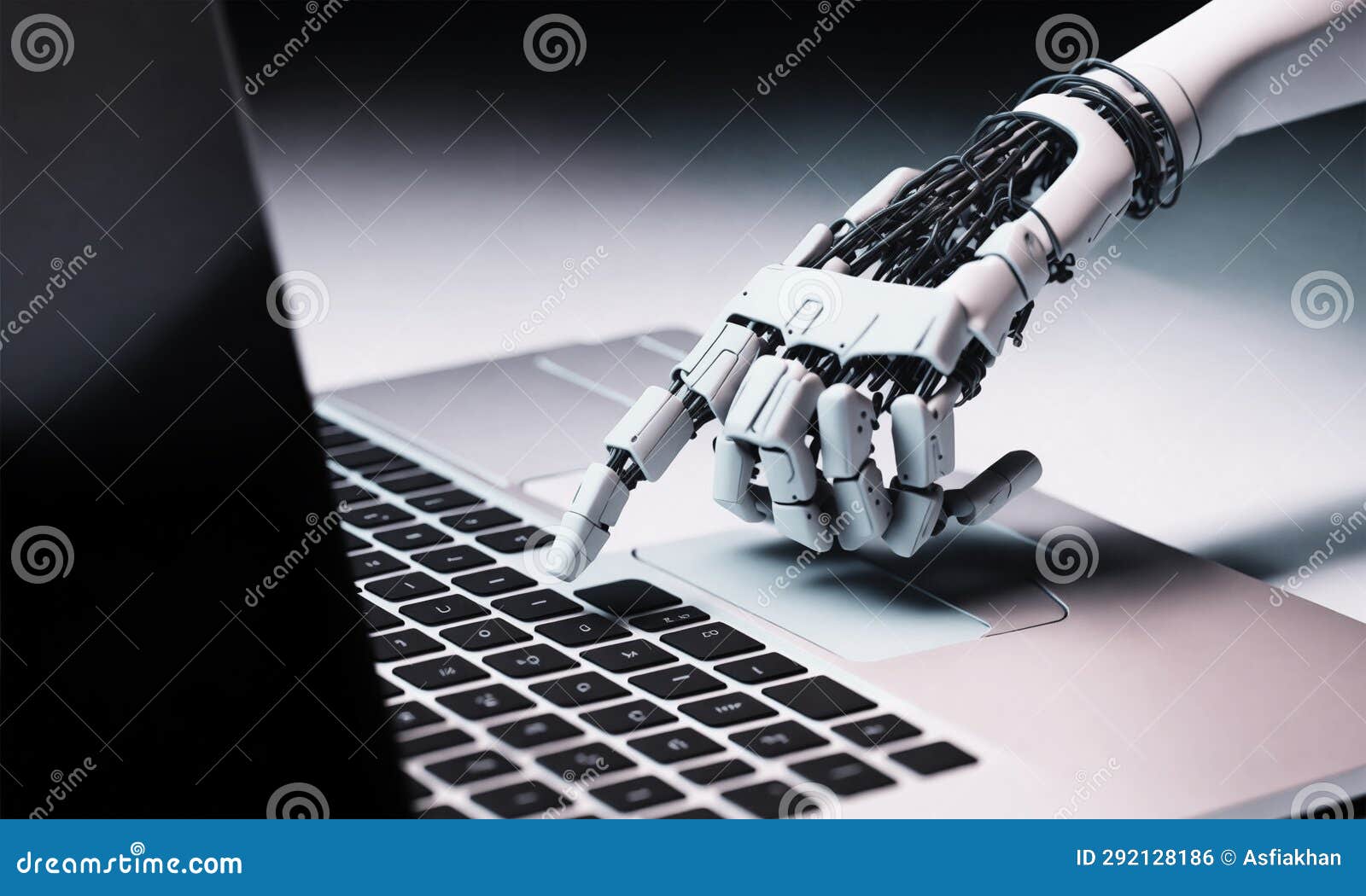 Robot Hand Pressing Computer Keyboard Enter Stock Illustration ...