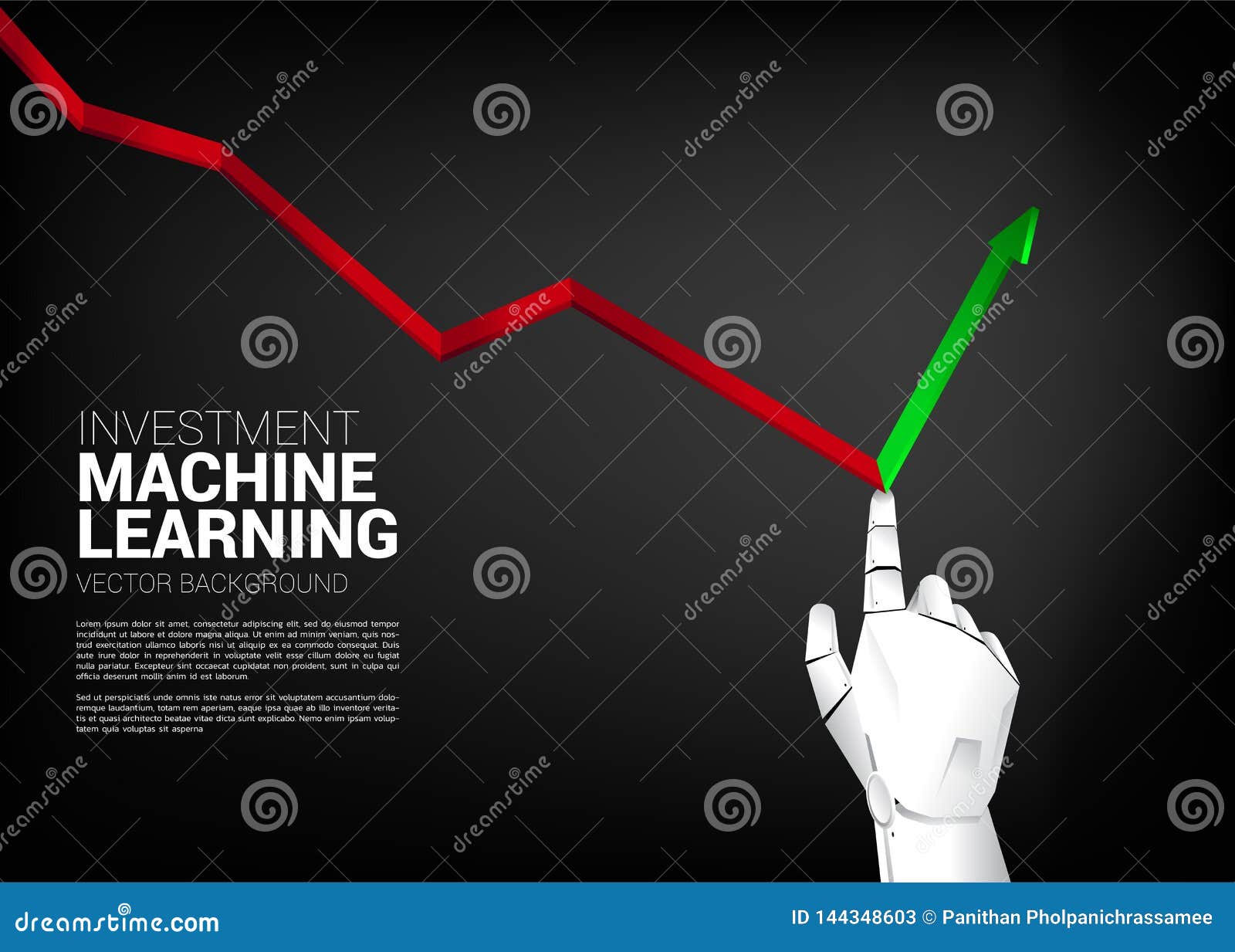 Robot Hand Push Down Graph for Turn Around To Growth Graph . Stock ...