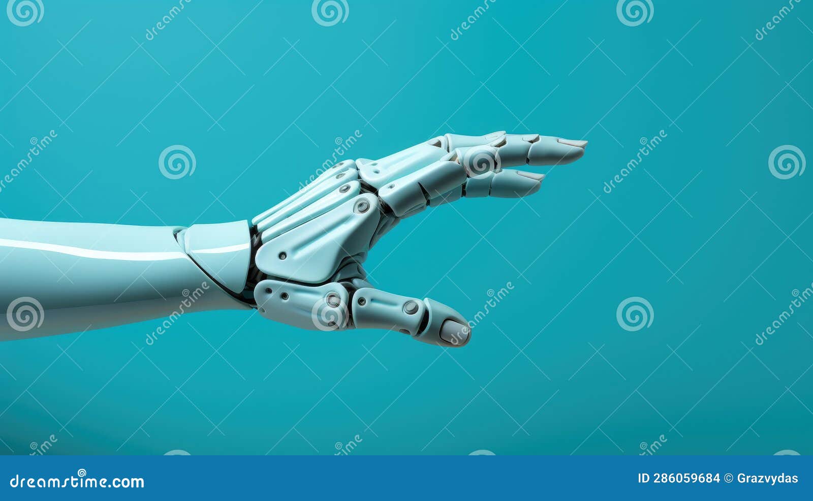 Bionic Hand Presenting Technology Gesture. Copy Space Stock ...