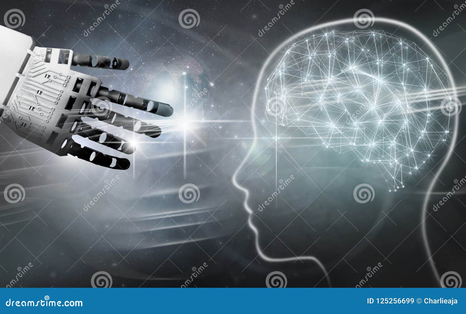 Robot brain connection stock illustration. Illustration of digital ...