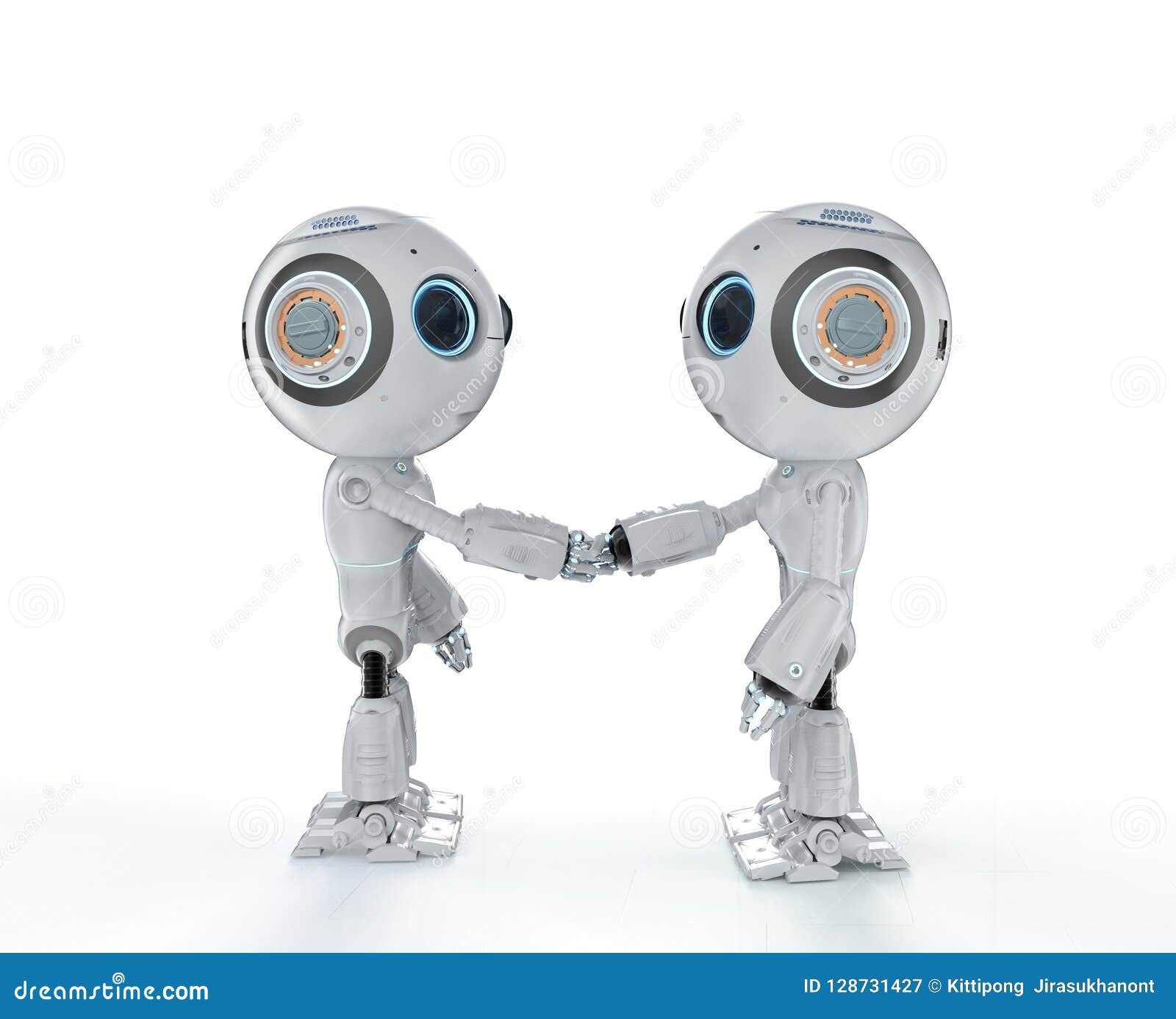 Robot hand shake stock illustration. Illustration of cybernetic - 128731427