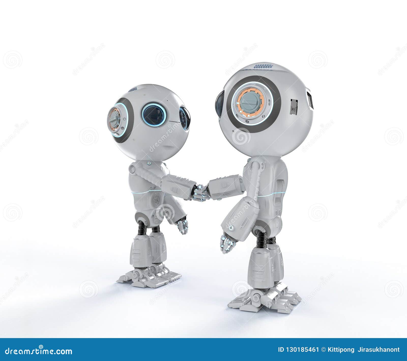 Robot hand shake stock illustration. Illustration of funny - 130185461