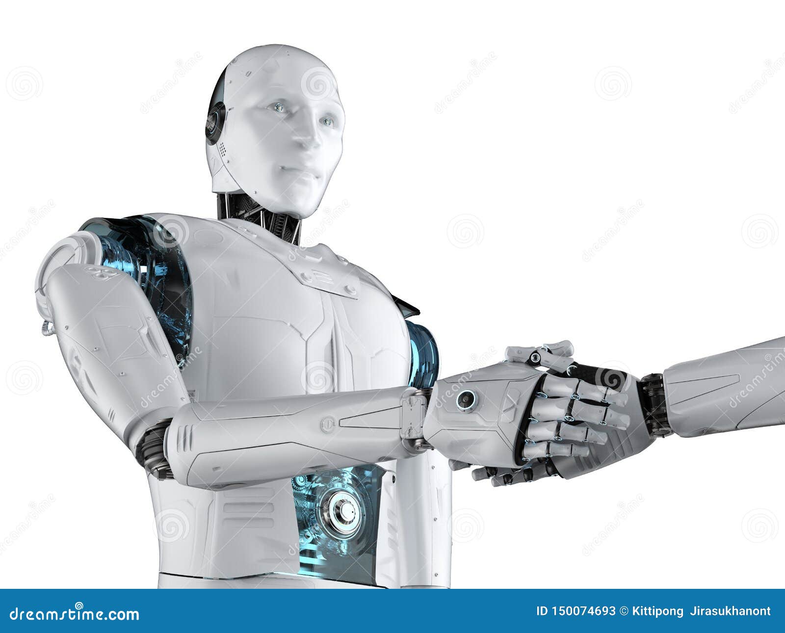 Robot hand shake stock illustration. Illustration of collaborate ...