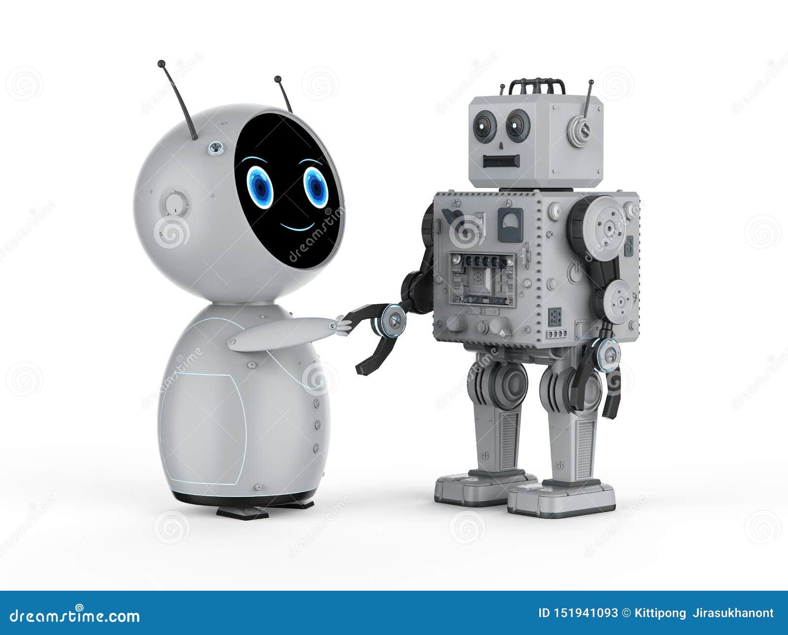 Robot hand shake stock illustration. Illustration of collaborate ...