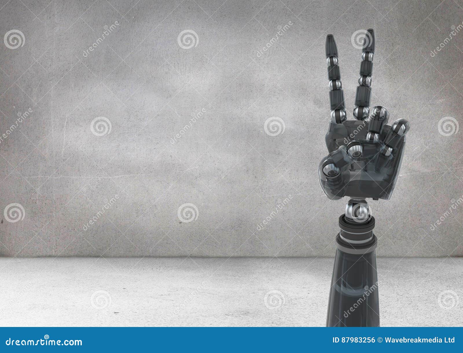 Robot Hand Showing Peace Sign Stock Illustration - Illustration of ...