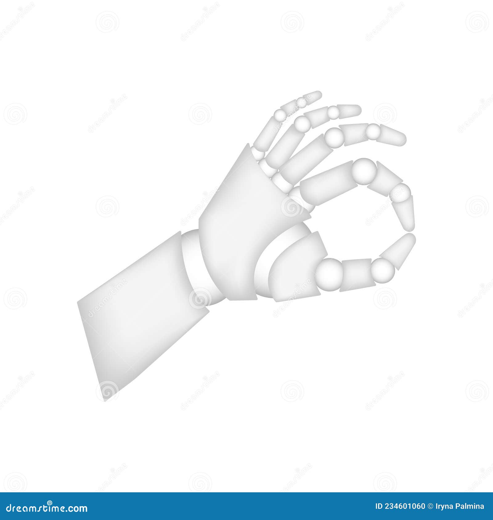 Robot Hand Shows Ok. Artificial Intelligence Assistance in Work and ...
