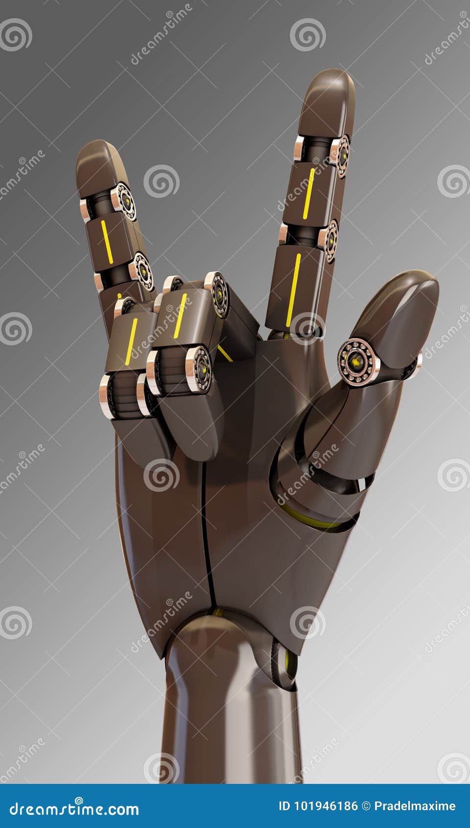 Robot hand sign stock illustration. Illustration of artificial - 101946186