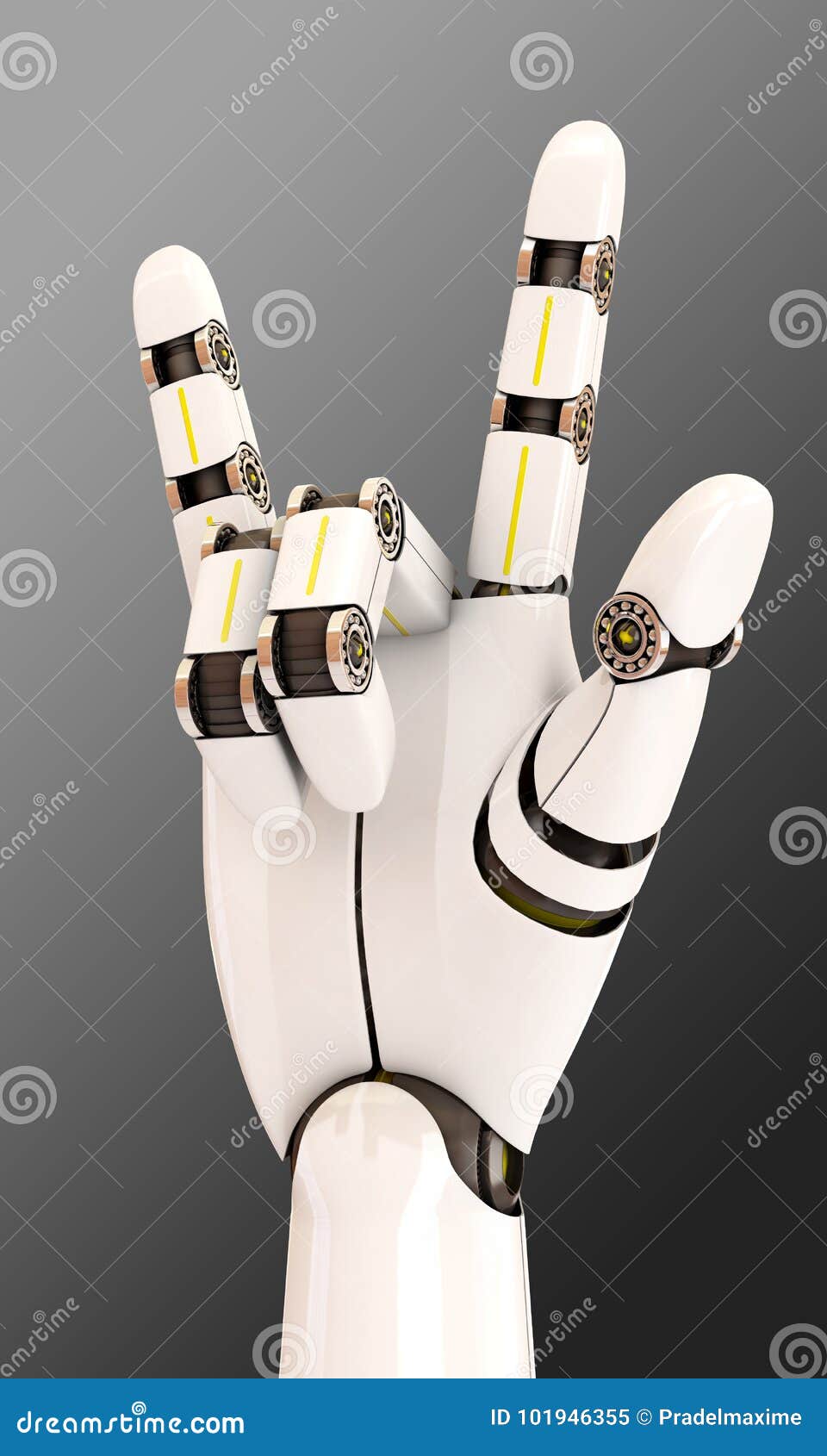 Robot hand sign stock illustration. Illustration of plastic - 101946355