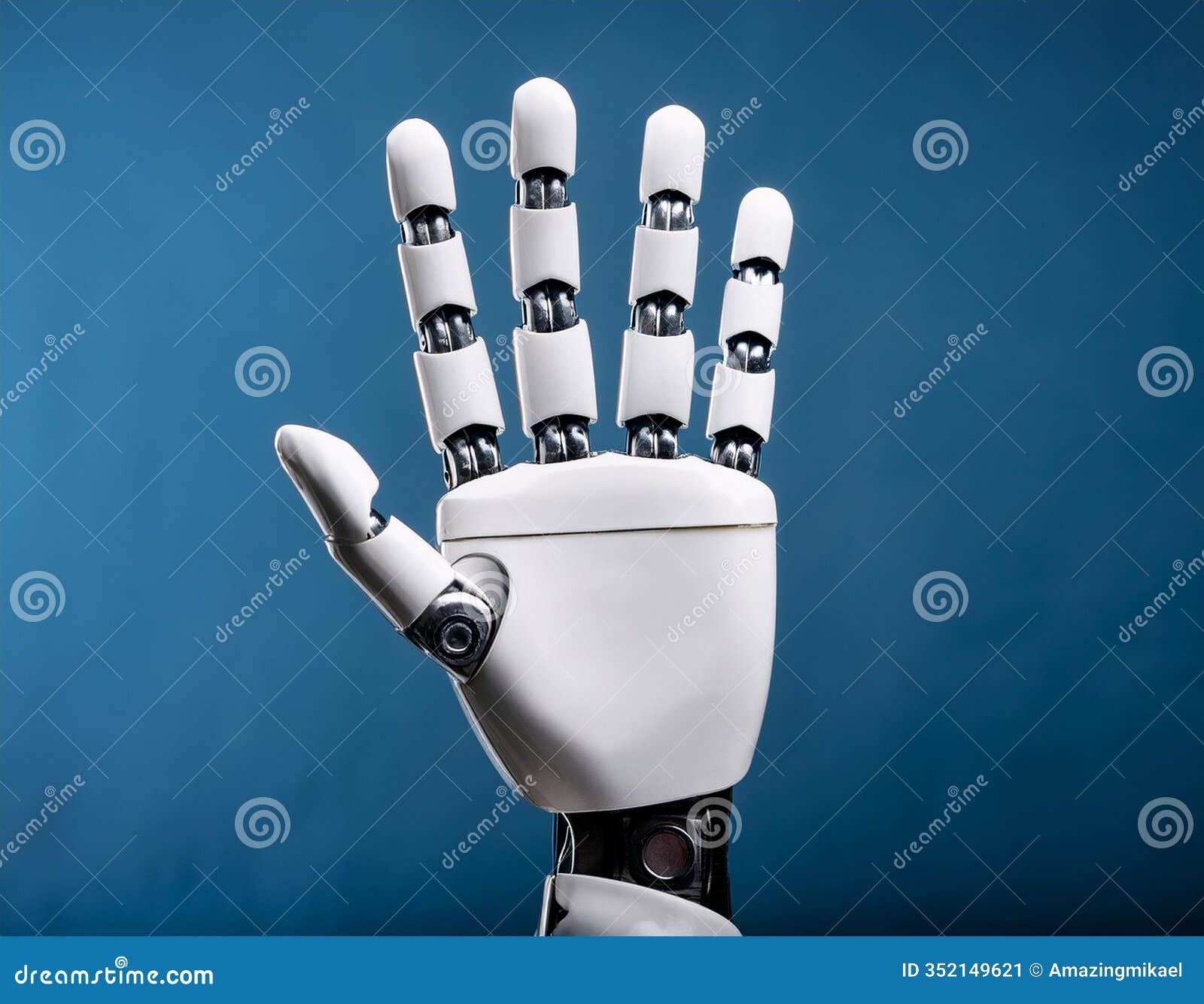 Robot Hand Studio Shot Gesturing Sign Stock Image - Image of technology ...