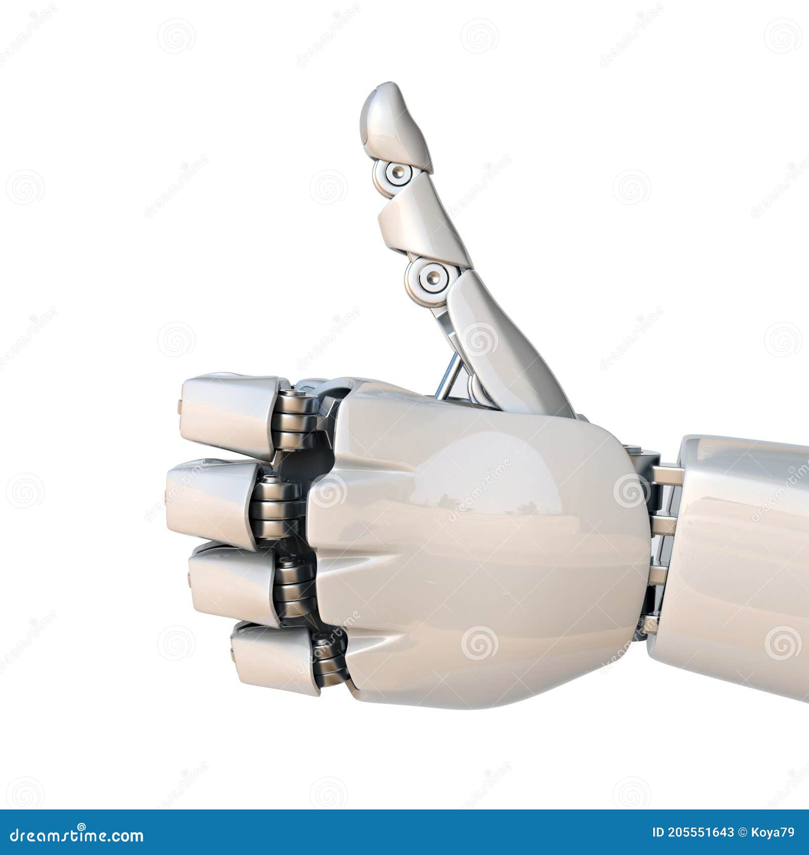Robot Hand Thumb Up 3d Rendering Stock Illustration - Illustration of ...