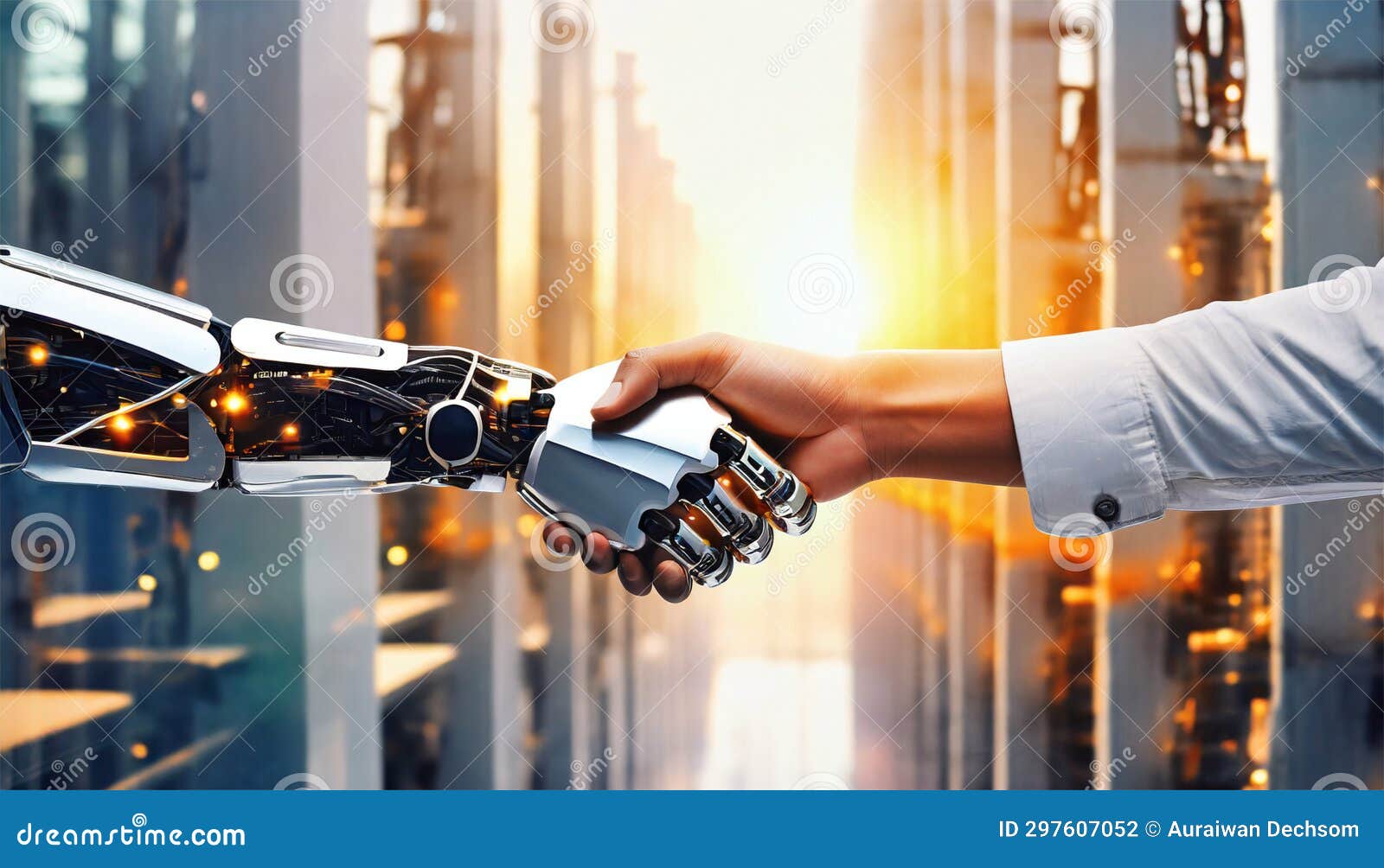 Robot Hand Touching Human Hand. AI Generated Stock Illustration ... Robot Hand Touching Human Hand. AI Generated Stock Illustration ...