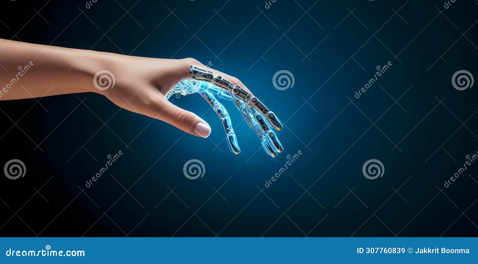 Robot Hand Touching Screen on Dark Background, Generative AI ...