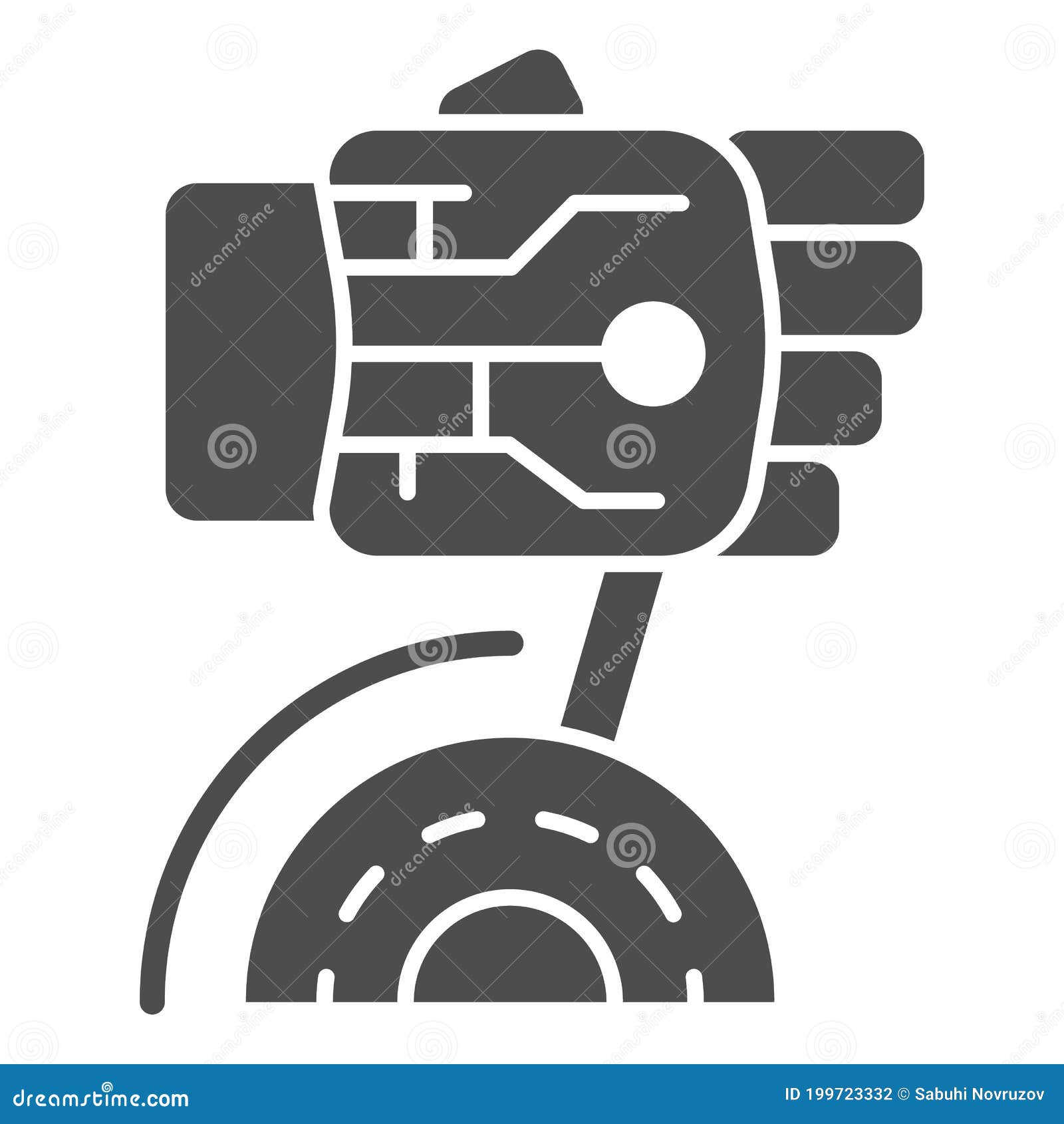 Robot Hand Turns On Switch Solid Icon, Robotization Concept, Robotic ...