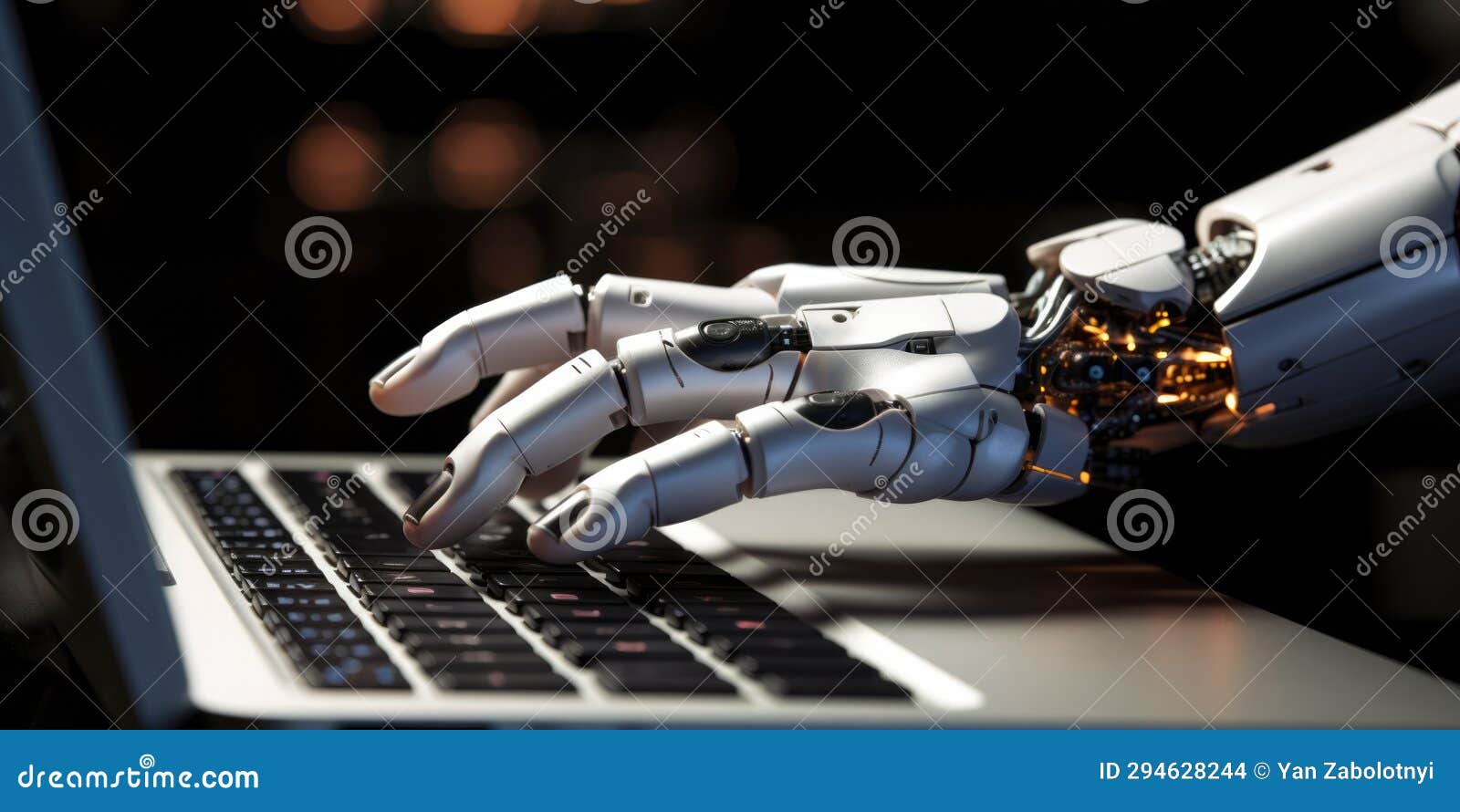 Robot Hand Typing on the Computer an Illustration Symbolizing ...