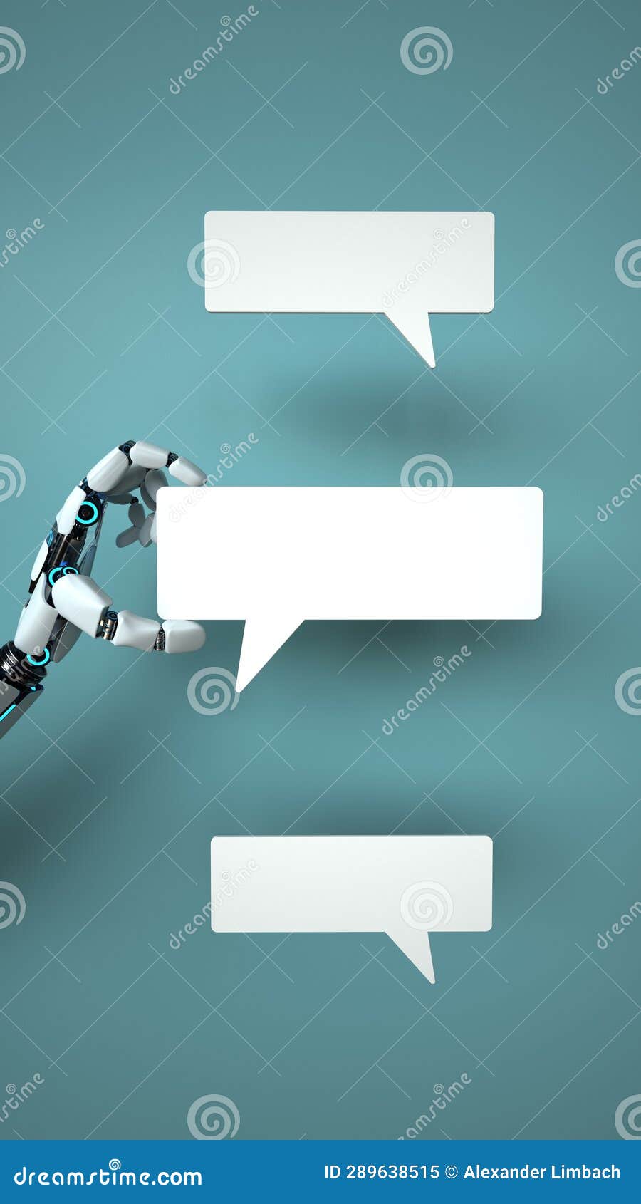 Chat Bot Hand Speech Bubbles Stock Illustration - Illustration of ...